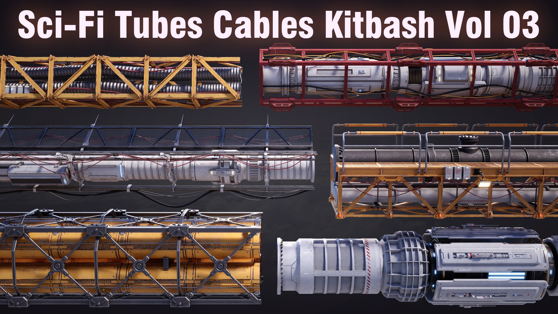 ArtStation - Sci-Fi Tubes Cables Kitbash Vol 03.v2.0