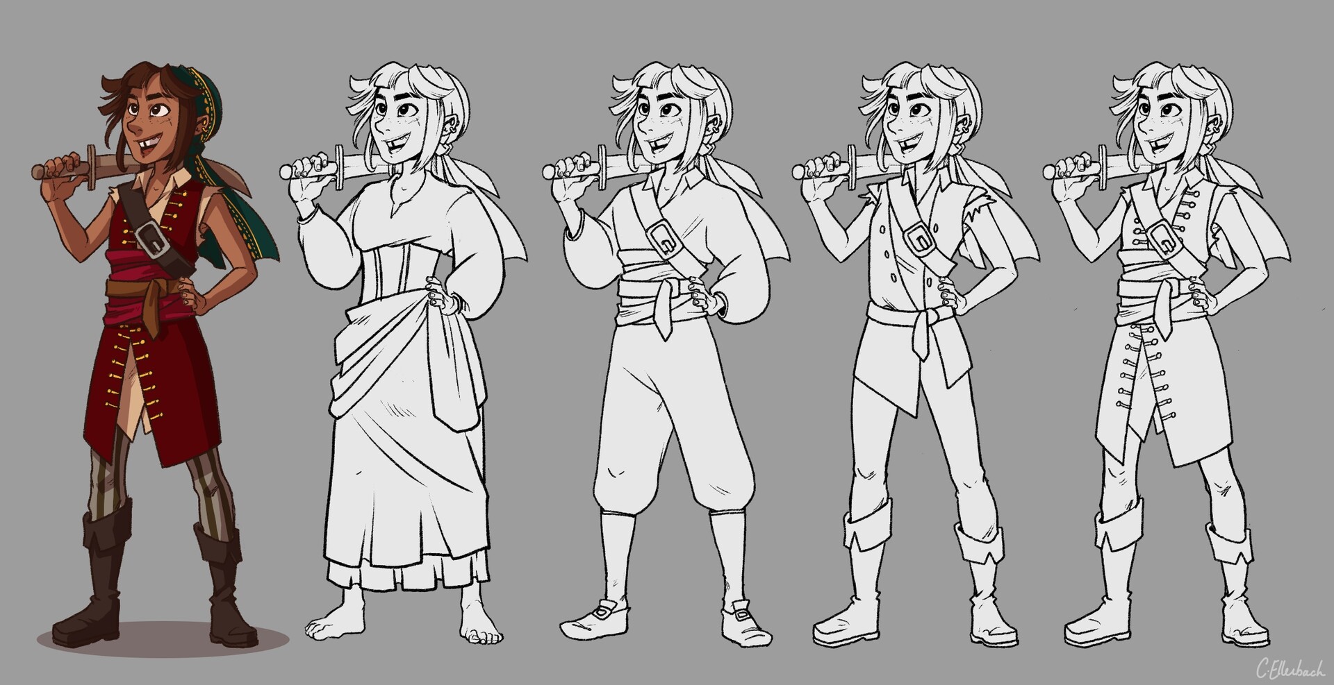 ArtStation - Pirate Girl - Character Sheet