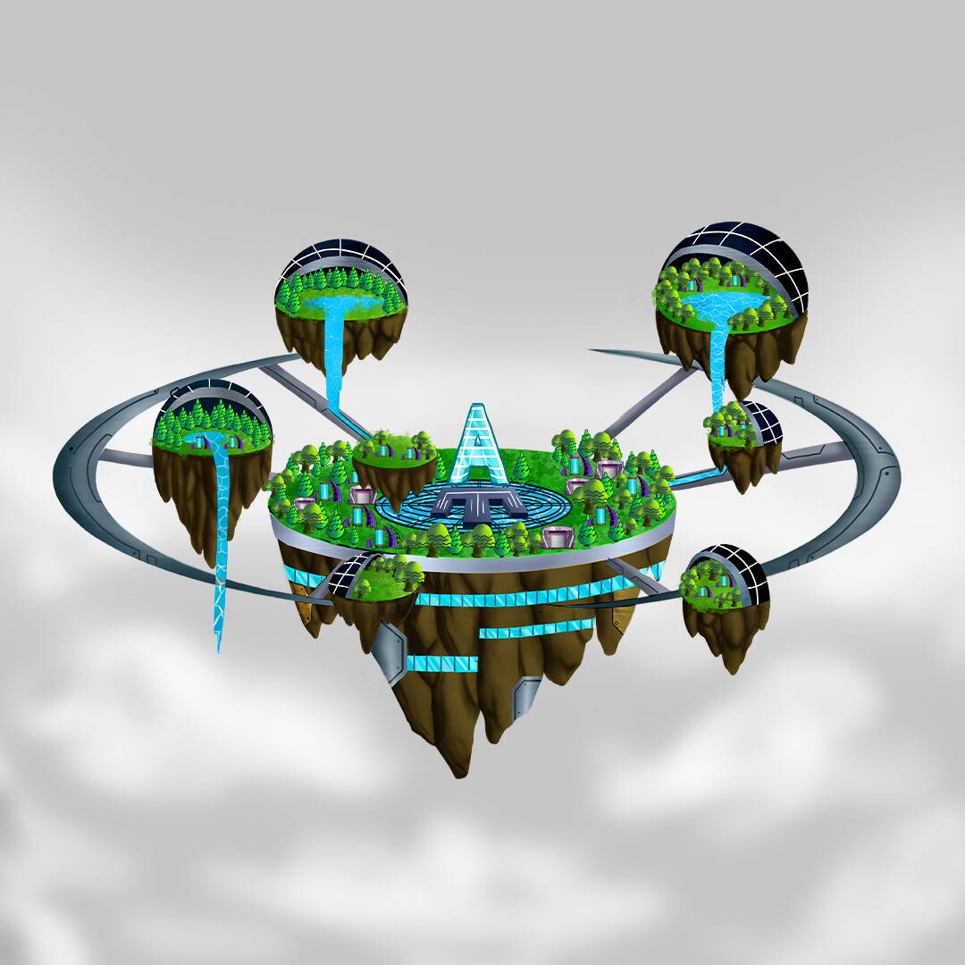 ArtStation - Solar Punk Floating Island