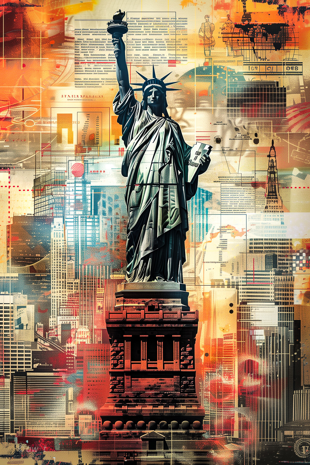 aw_t - Collage featuring the Statue of Liberty