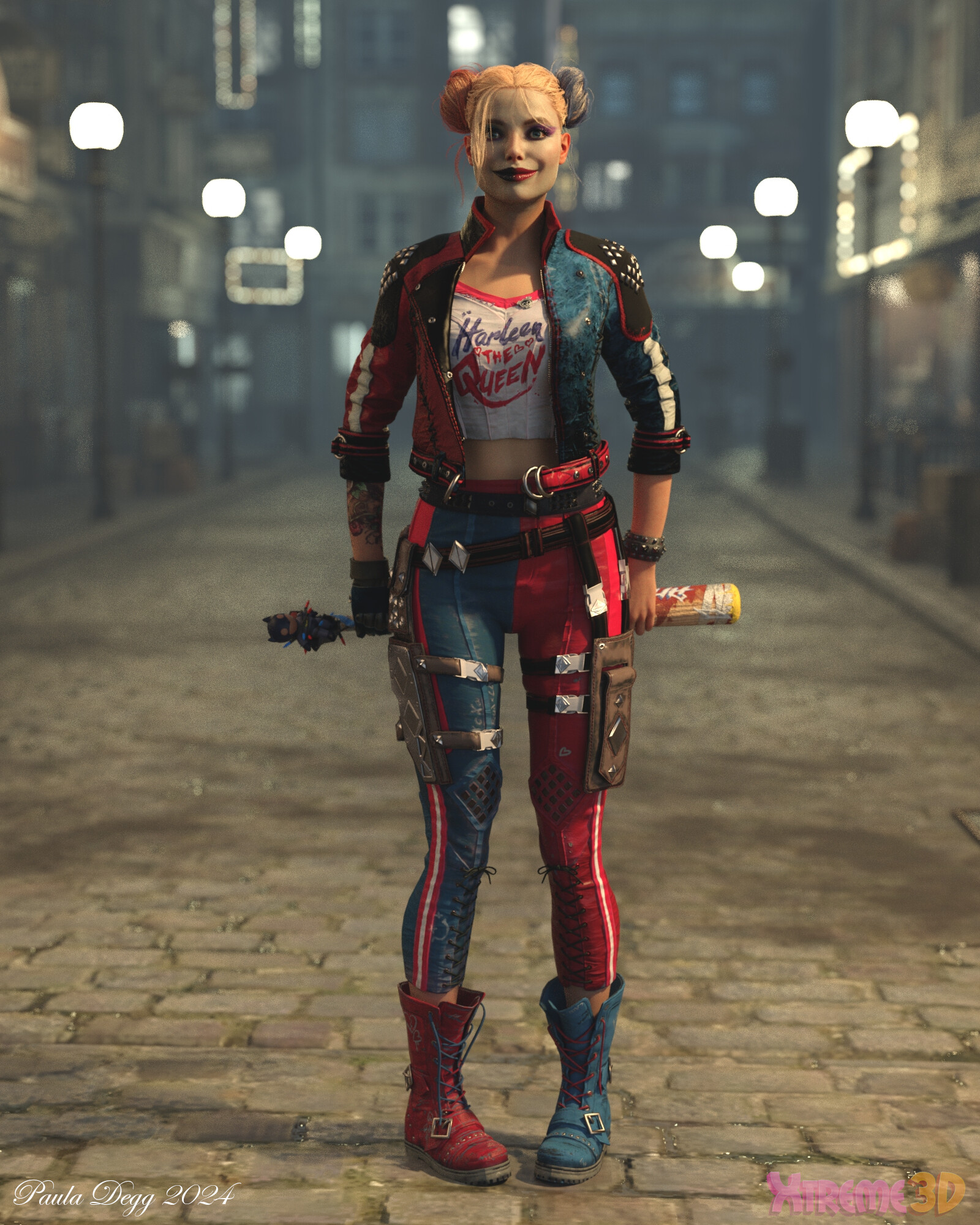 ArtStation - Harley Quinn Task Force X Outfit Add-On G8F by NathanPrescott