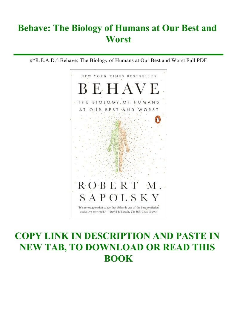 ArtStation - #^R.E.A.D.^ Behave The Biology of Humans at Our Best and ...