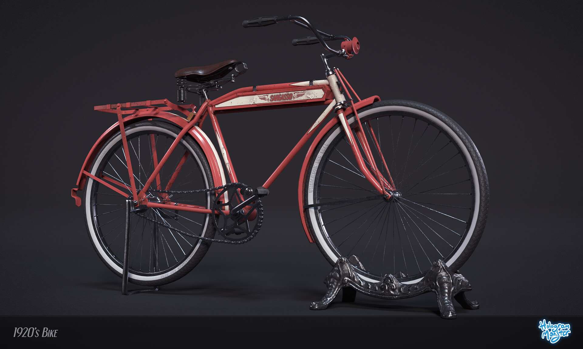 ArtStation - 1920's Bike and Bike Stand
