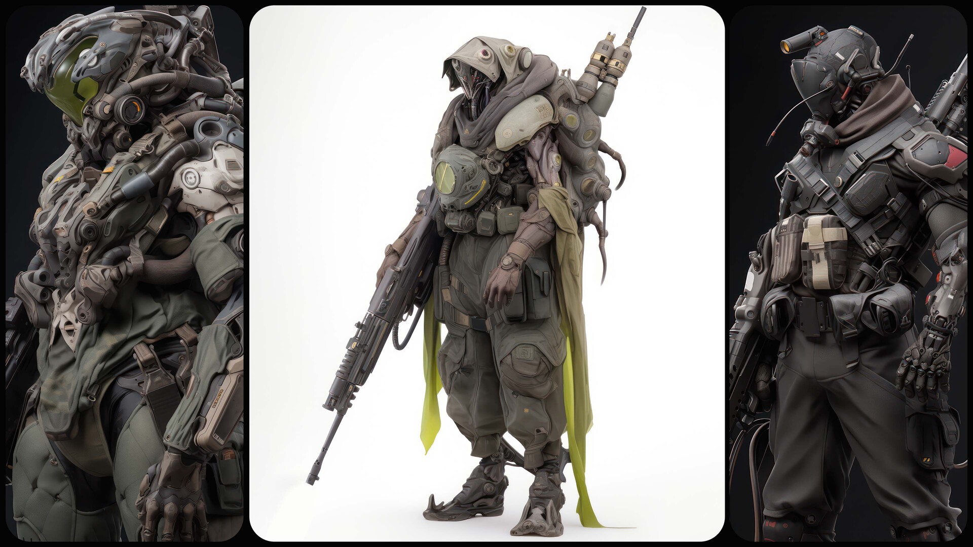 Ferial Studio - 🔹240 Alien Sniper Character Reference Image Pack v.30 |4K|