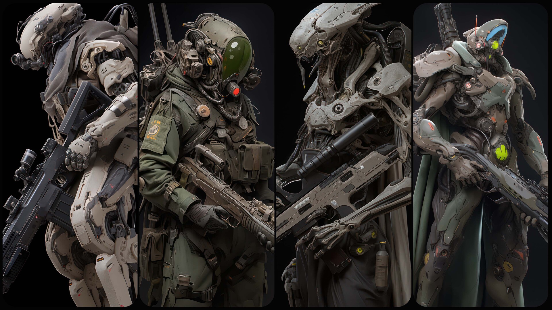 Ferial Studio - 🔹240 Alien Sniper Character Reference Image Pack v.30 |4K|