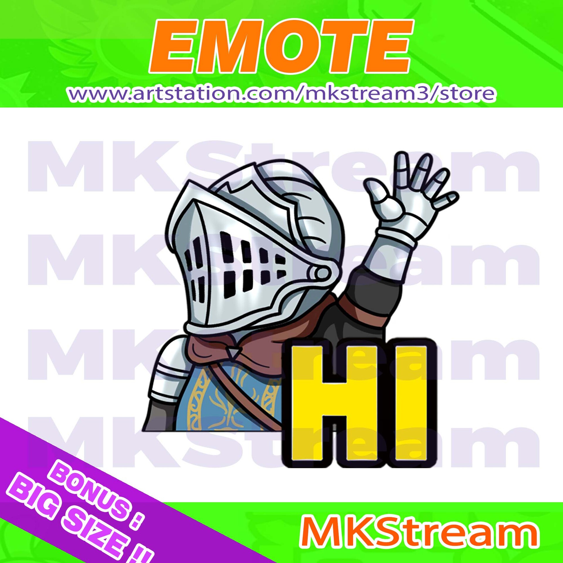 ArtStation - twitch emotes dark souls elite knight waving hi