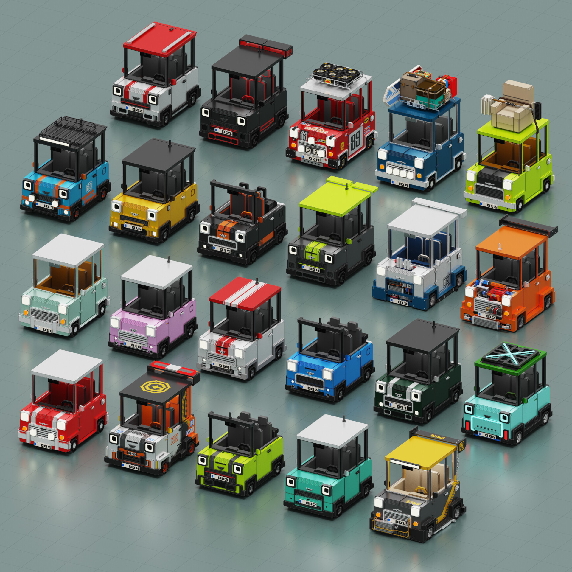 ArtStation - Voxel Vehicles Pack 001 - 022 (22 vehicles)