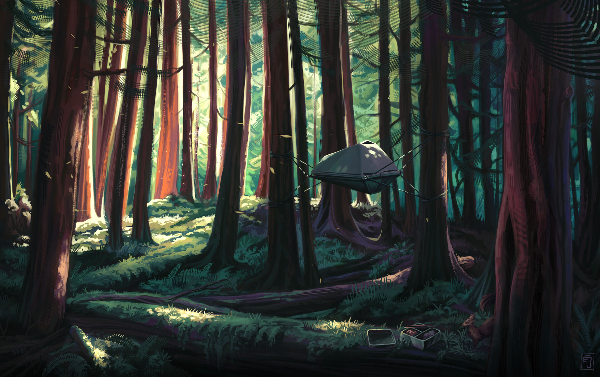 ArtStation - Red wood camp