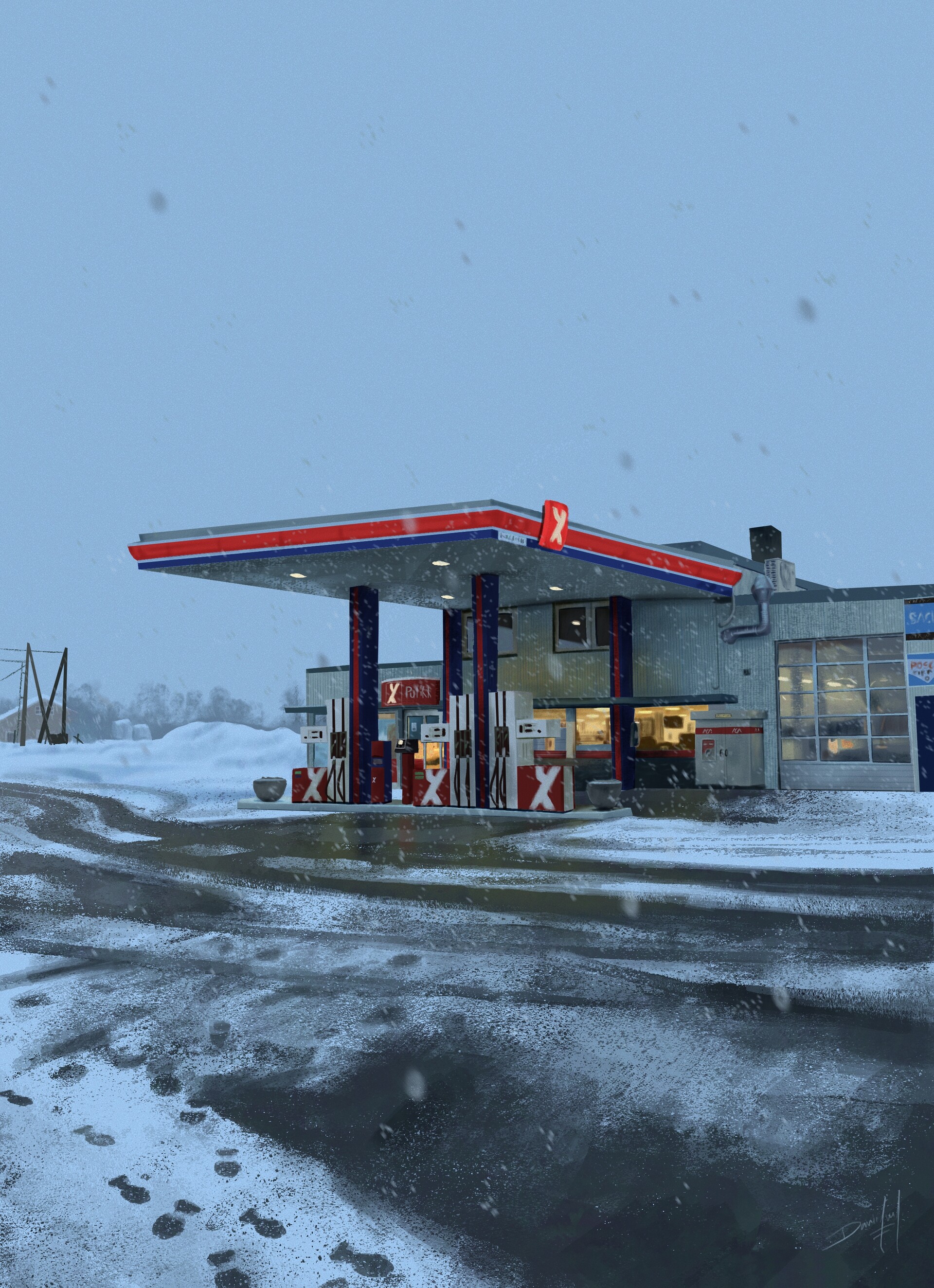 ArtStation - Fuel Station Study