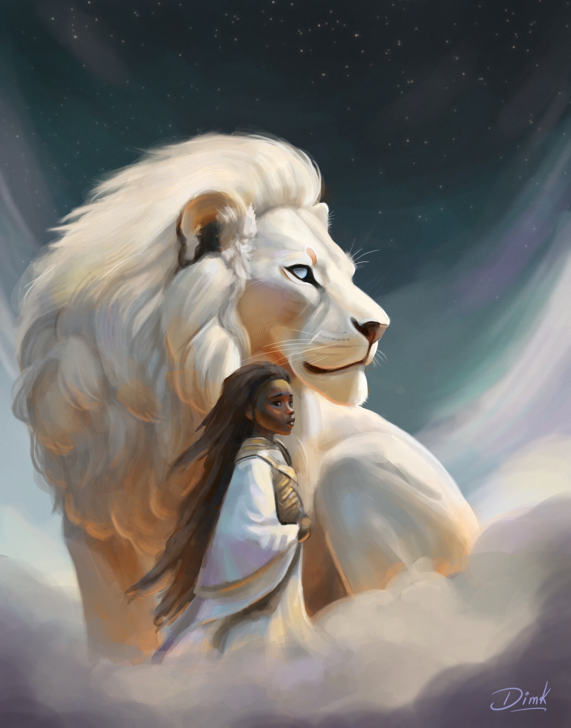 ArtStation - African princess and the white Lion