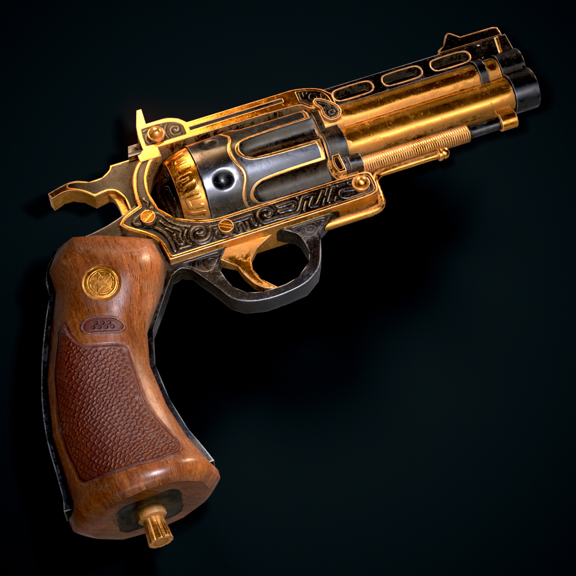 ArtStation - Ornate Vintage Revolver Game-ready
