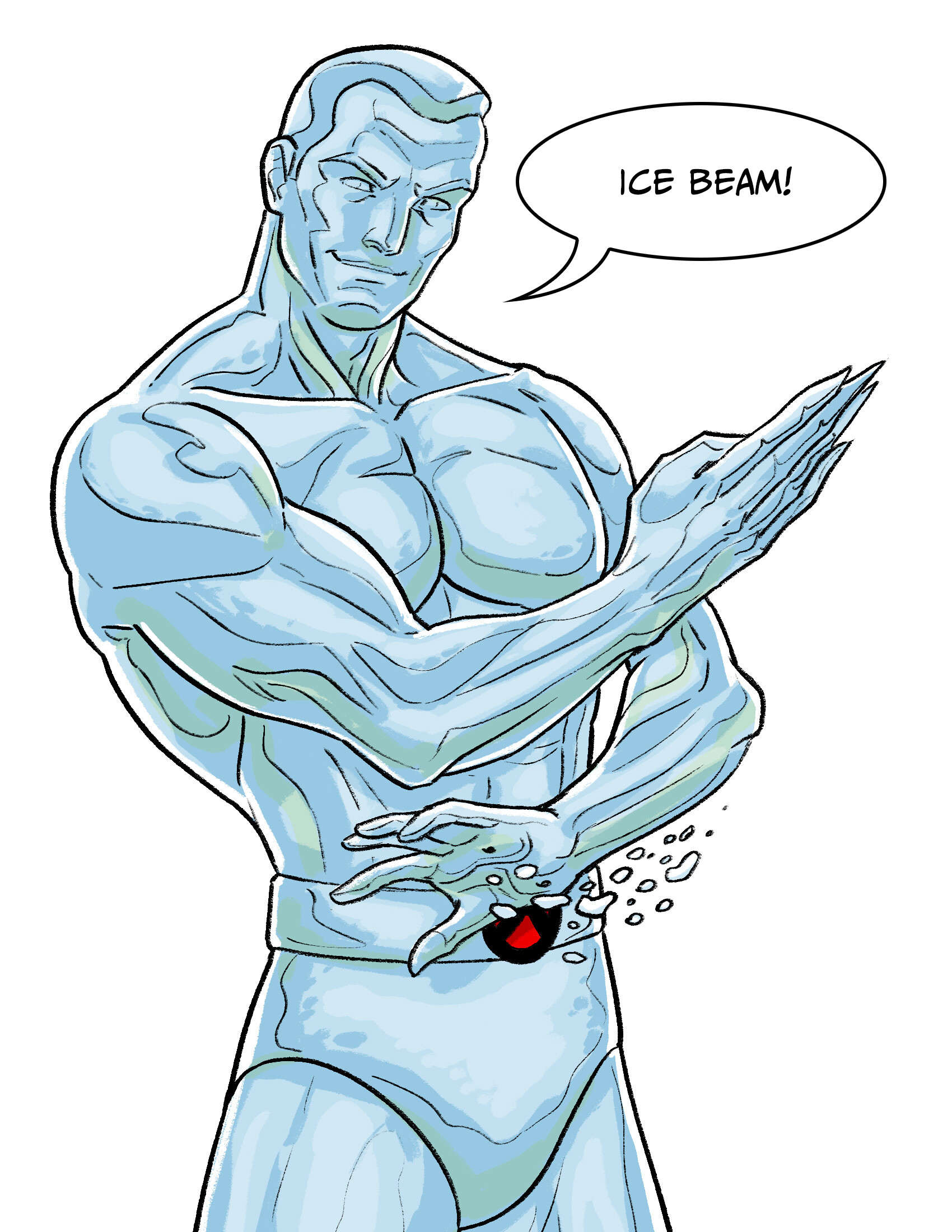 how to draw iceman full body