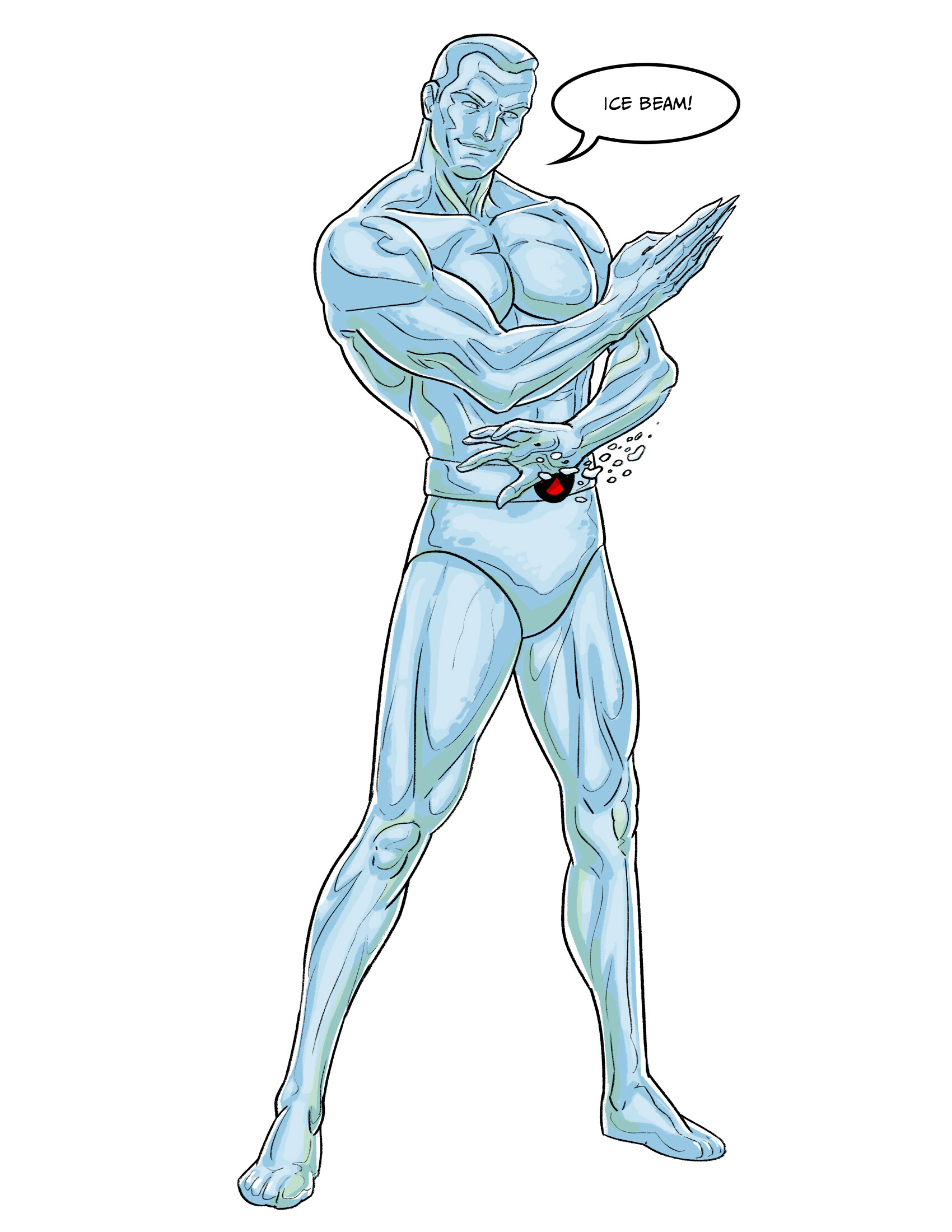 how to draw iceman full body