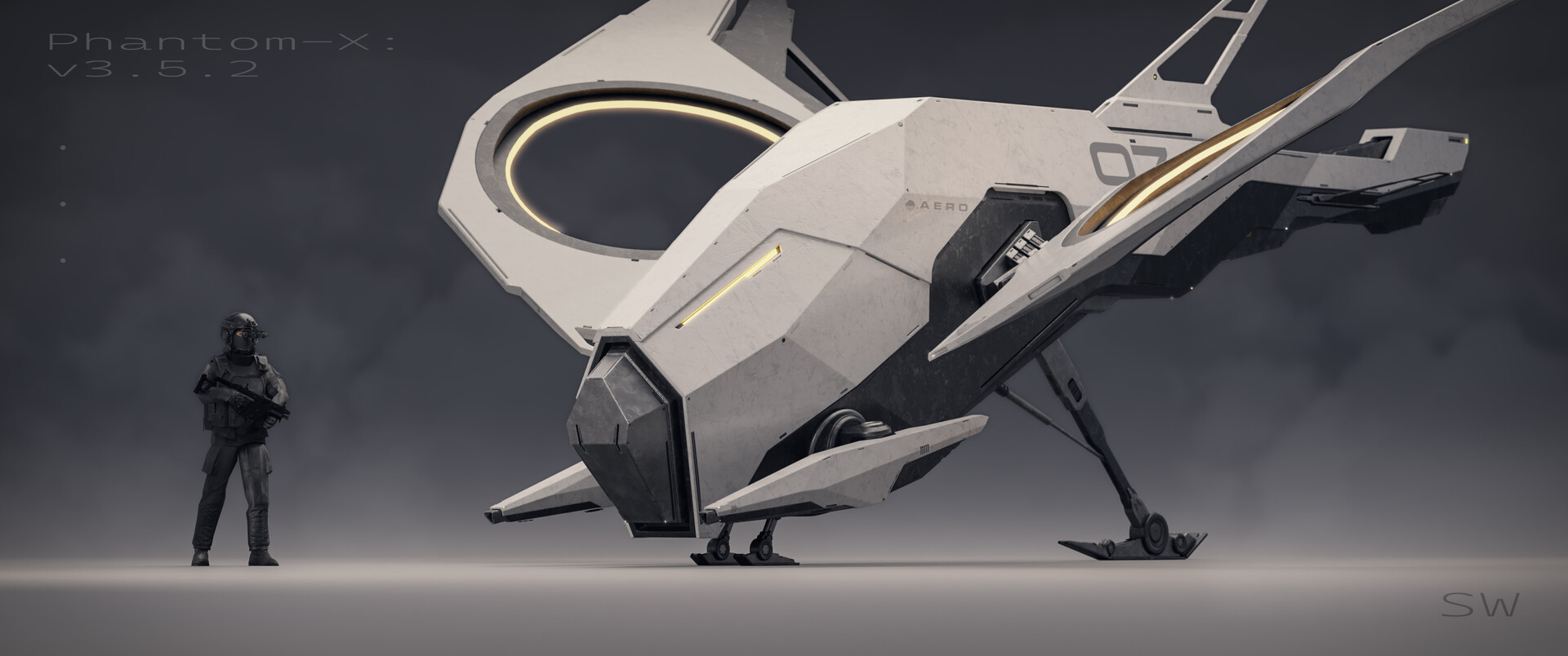ArtStation - Phantom-X | SciFi Drone Concept
