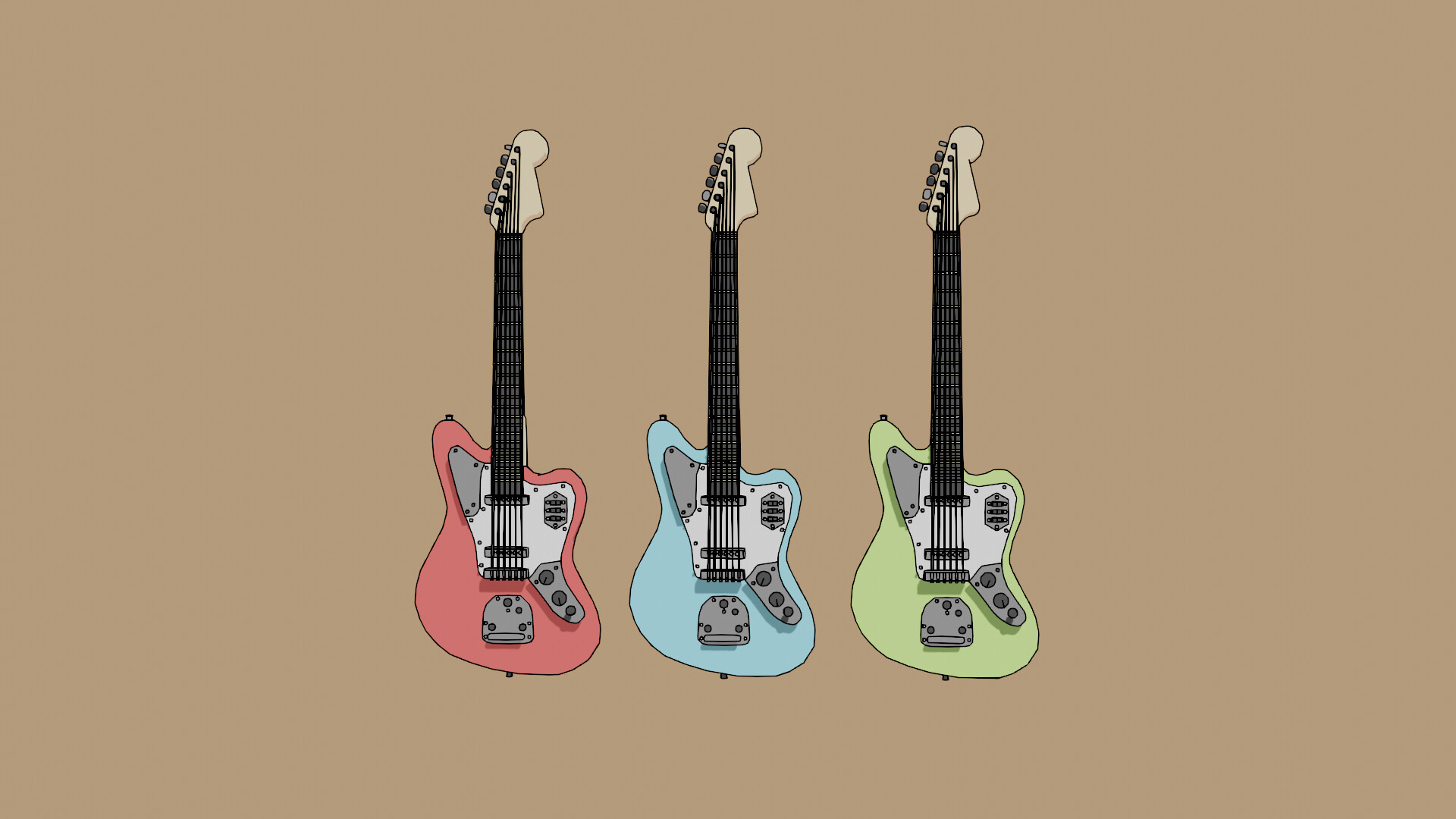 ArtStation - Stylised Low Poly Guitar