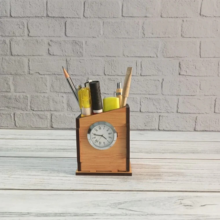 ArtStation - Desk Organizer With Clock | Pen Holder | Corporate Gifts