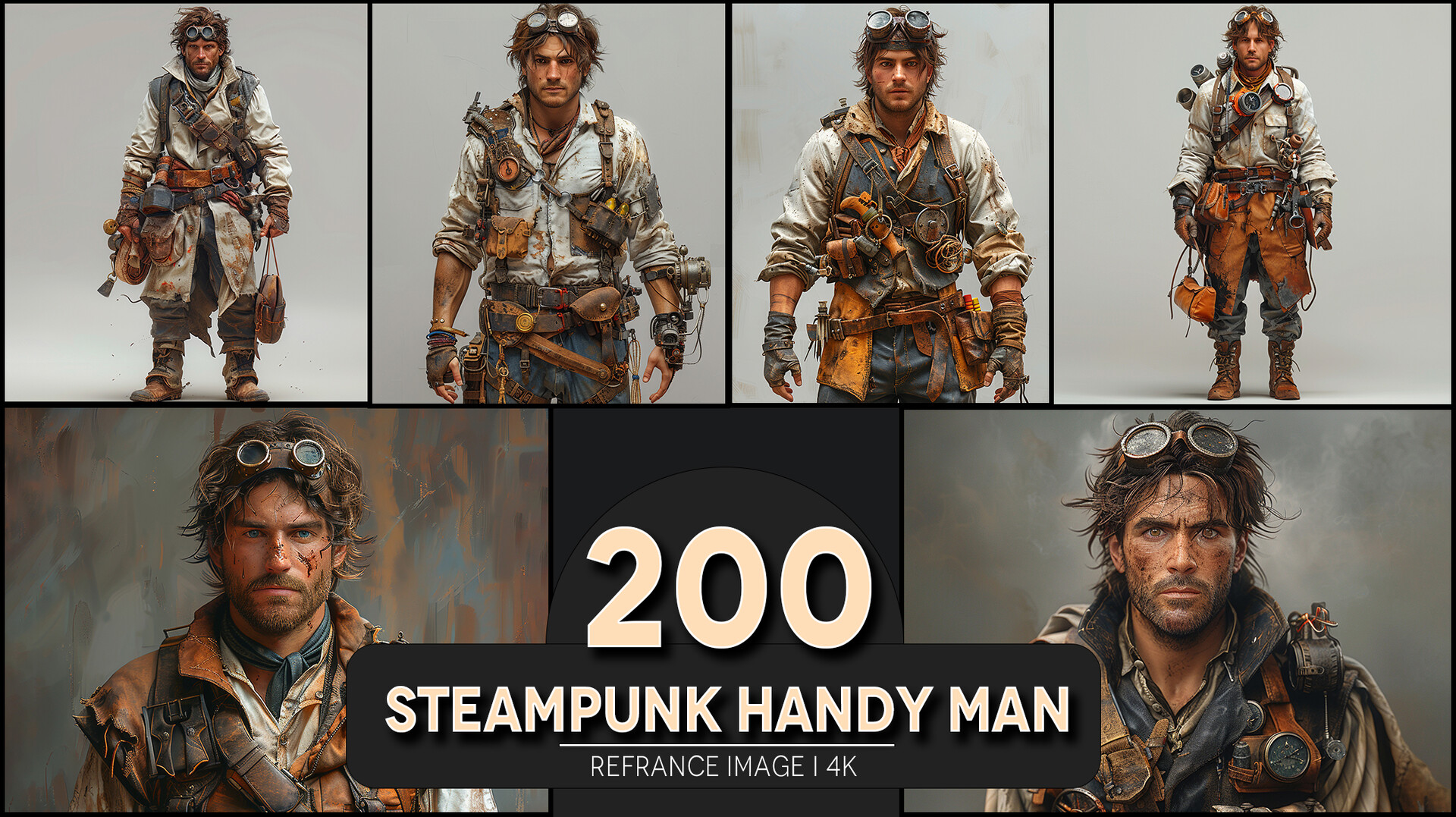 Pixel Ref - Steampunk Handy Man 4K Reference/Concept Images