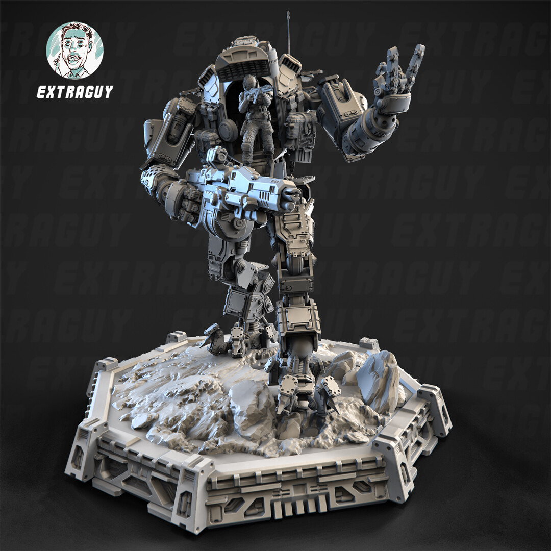 ArtStation - Titanfall Atlas Poseable Set 100mm 3D Printable