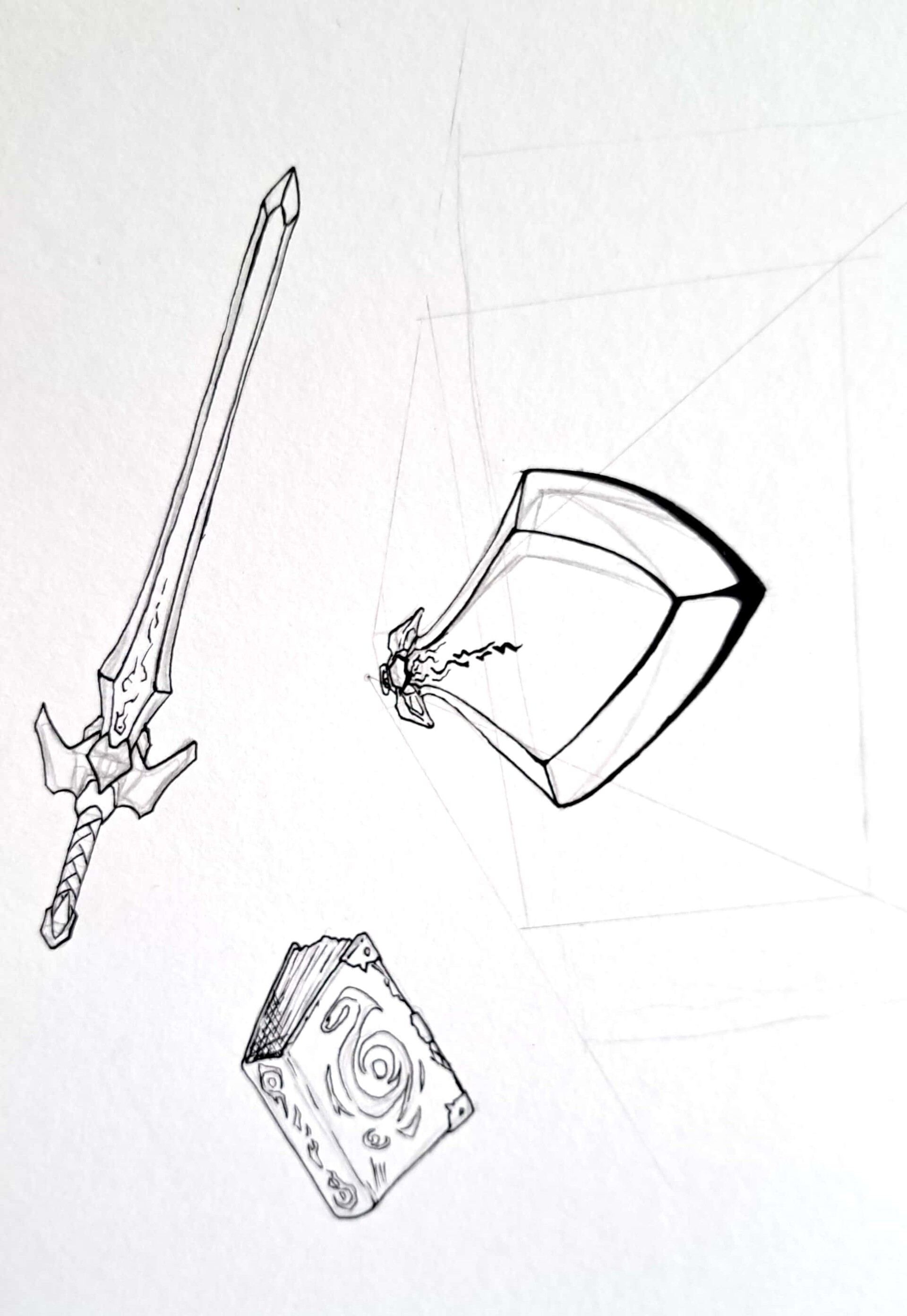 ArtStation - sword and book perspective