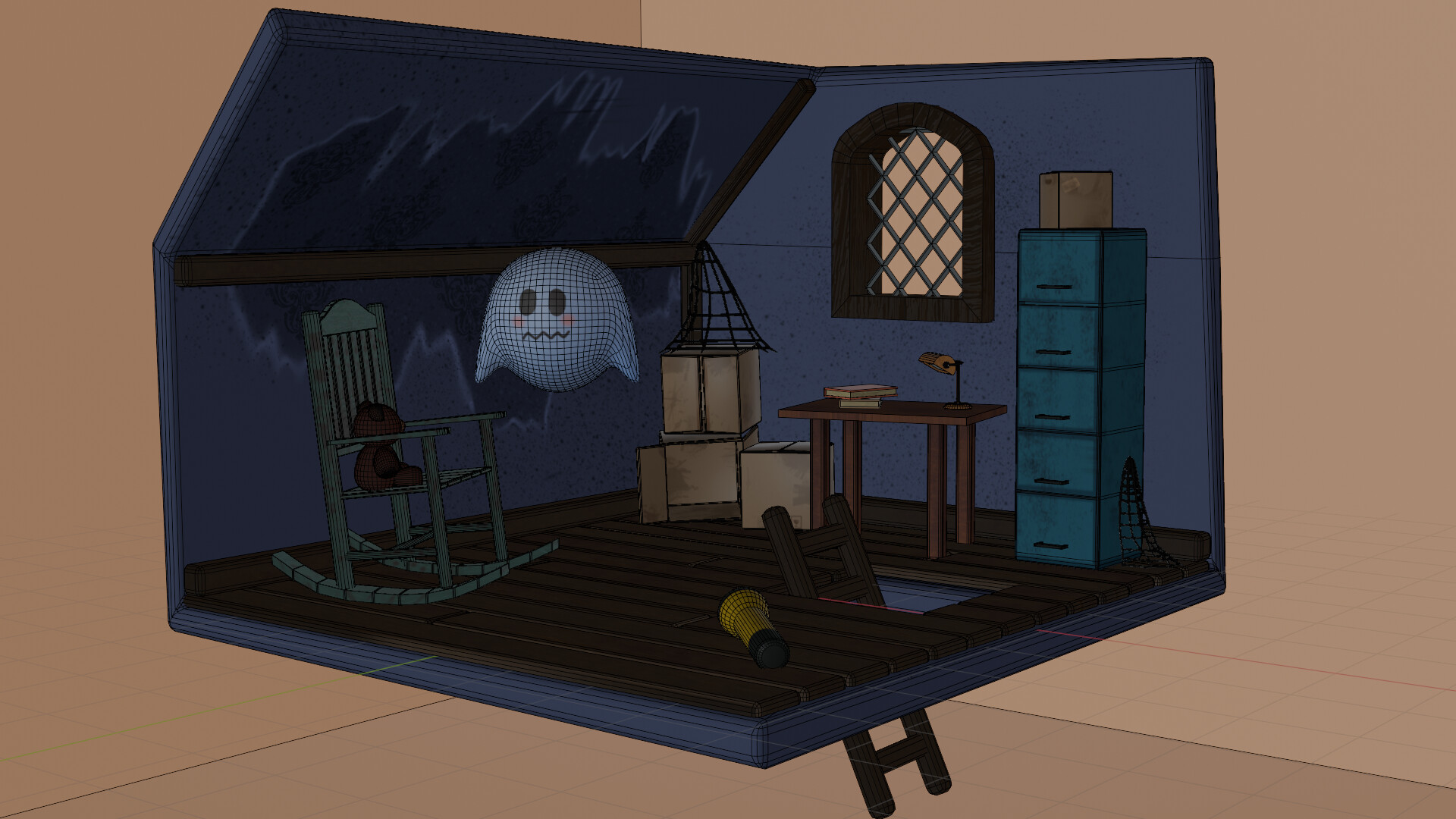 Alba Sendra Gonzalez - Ghost in the attic - Isometric Room