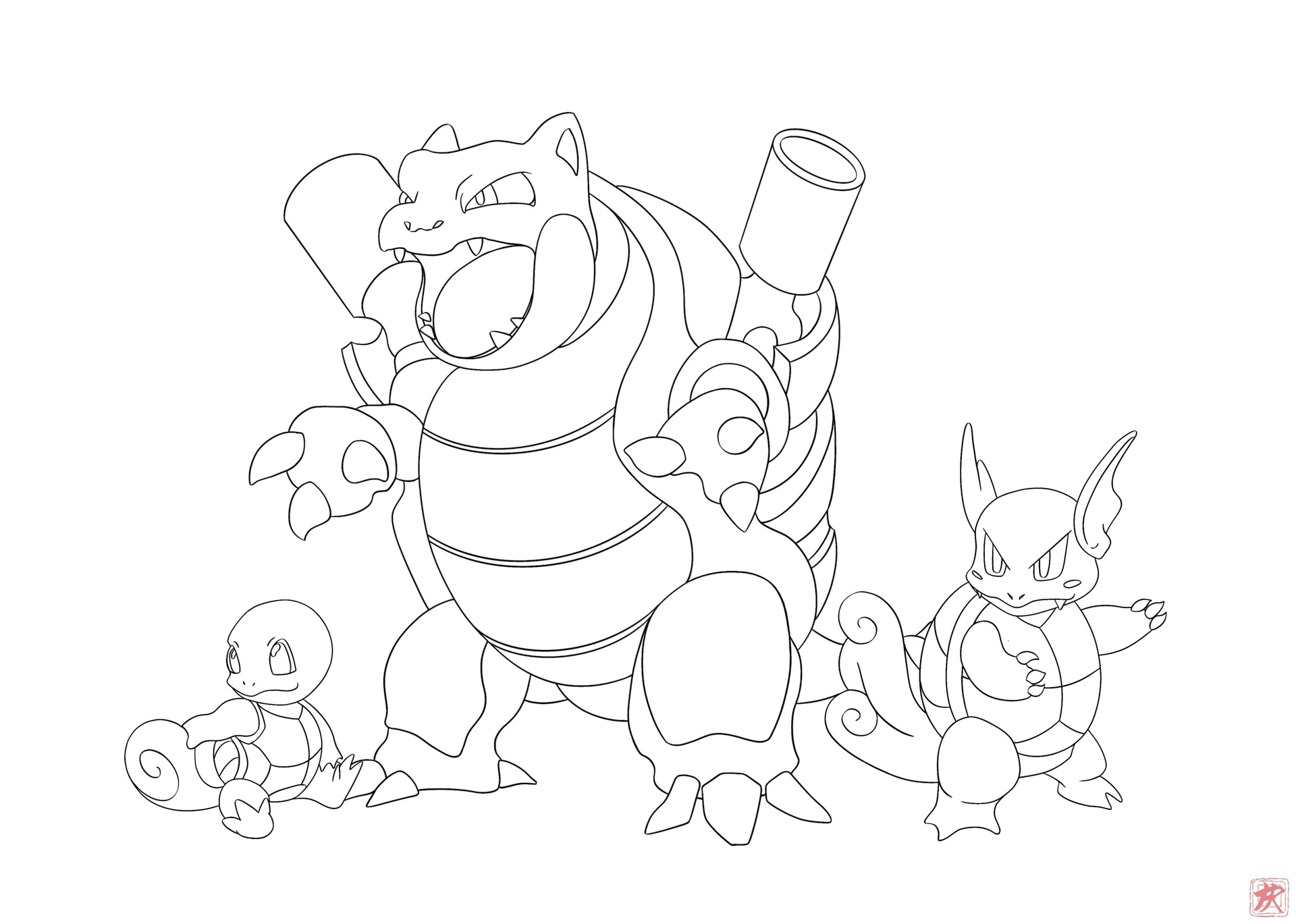 wartortle coloring pages