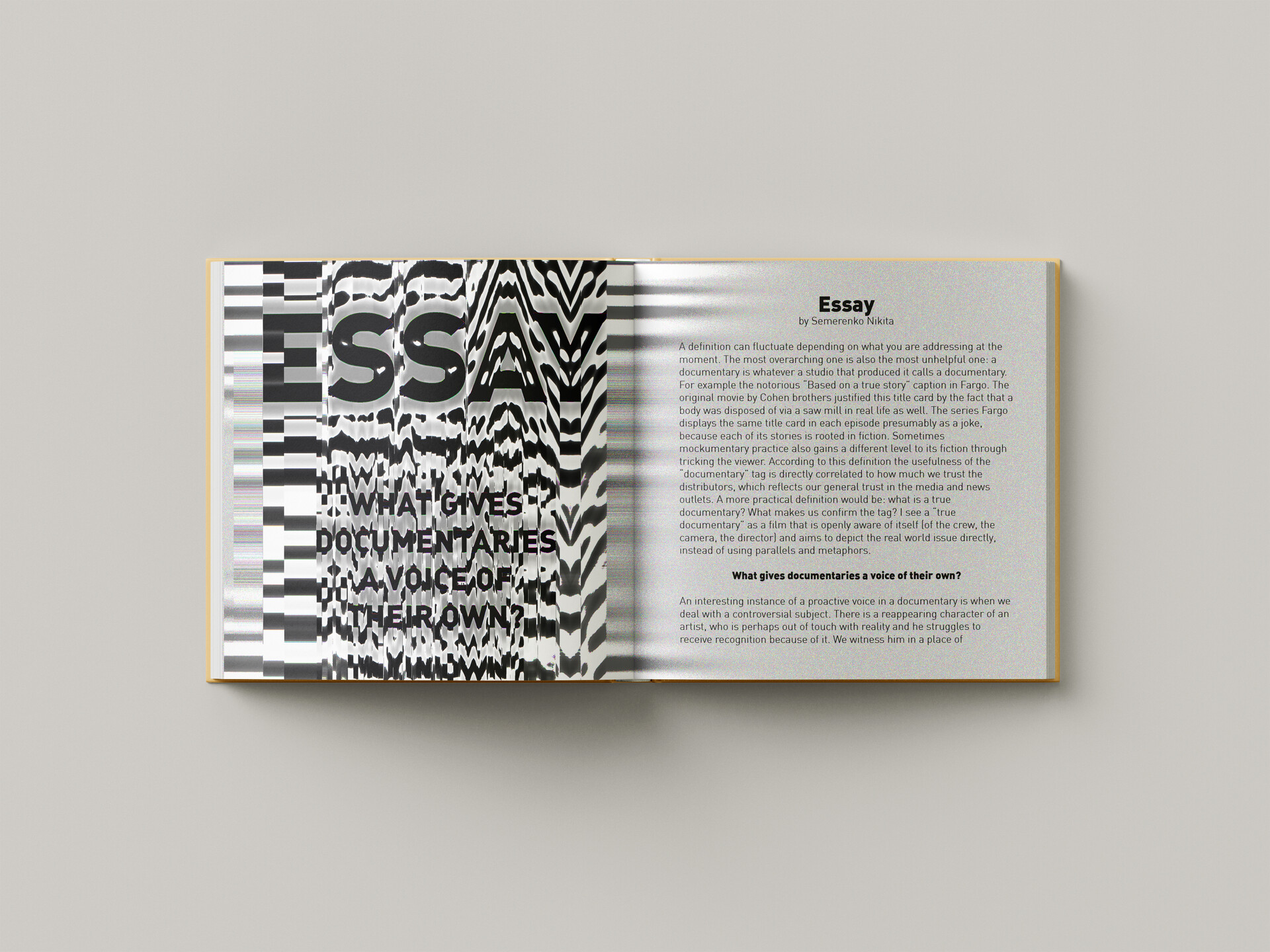 ArtStation - Essay What Gives Documentaries a Voice of Their Own --- Title Spread