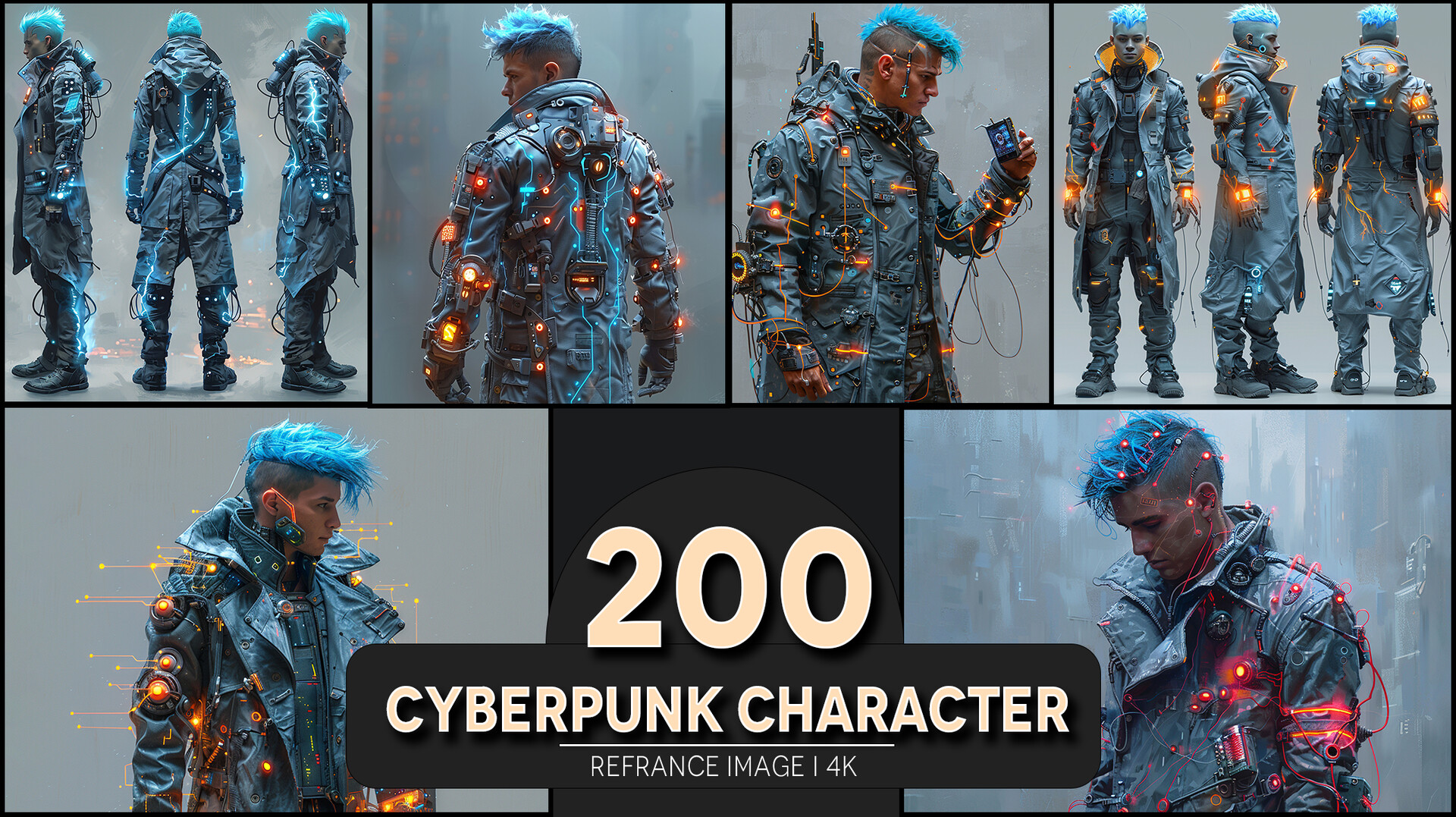 Pixel Ref - Cyberpunk Character 4K Reference/Concept Images