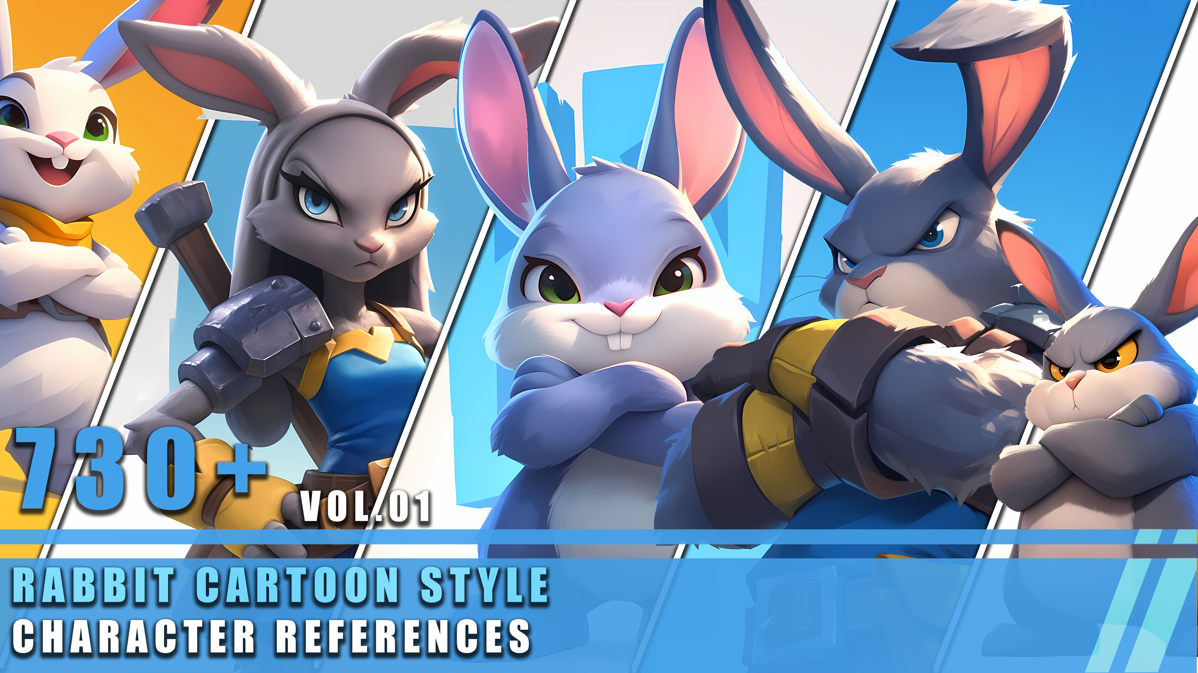 WaterLaw's Studio - 730+ Rabbit Cartoon Style - Character References Vol.01