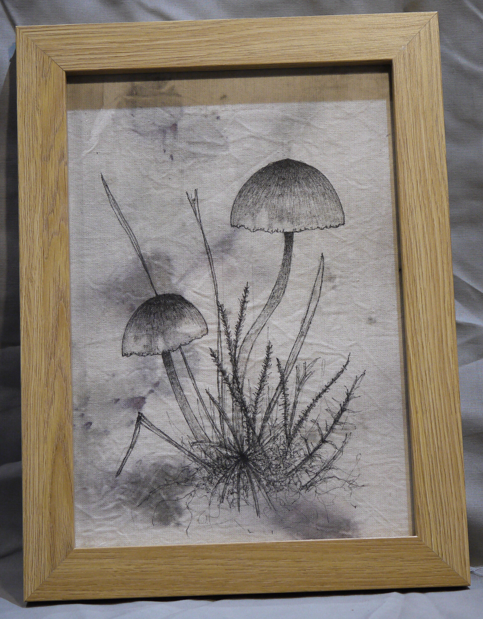 ArtStation - Mushroom Ink Drawing on Eco Print A4