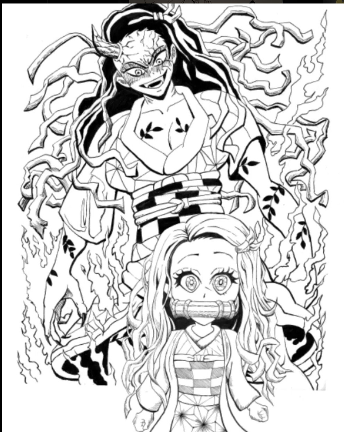 demon slayer coloring pages nezuko
