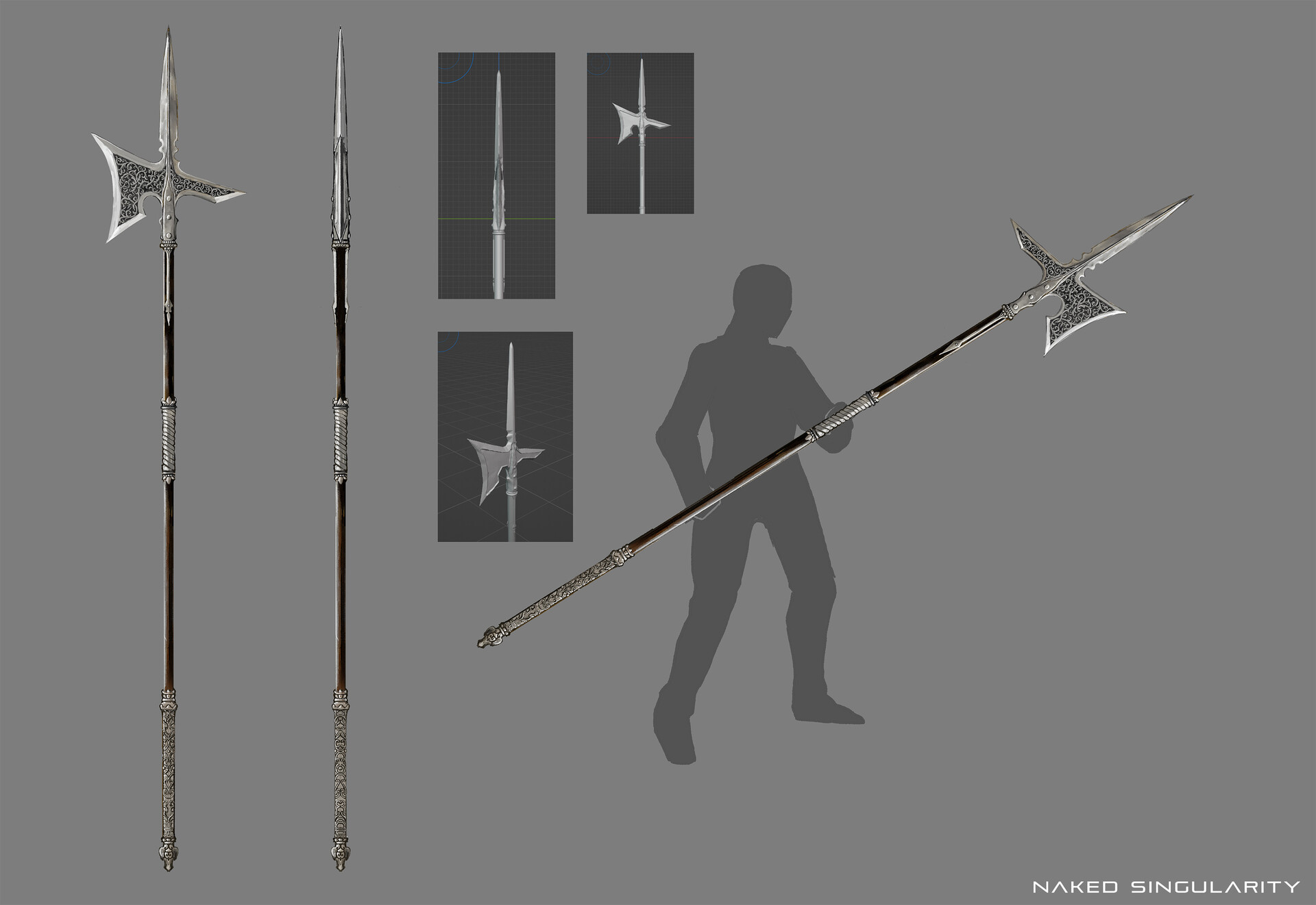 Naked Singularity Studio - Dark Fantasy Halberds full set for Souls game