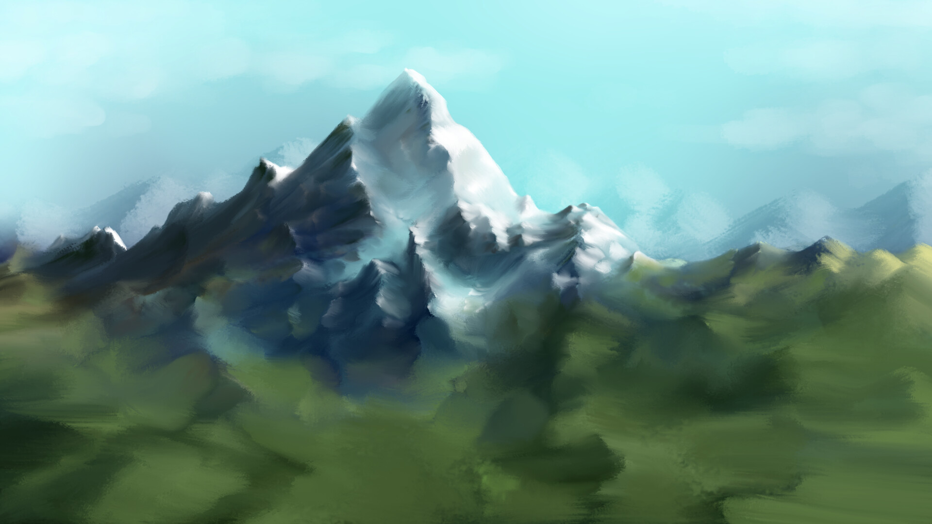 ArtStation - Distant Mountain Scene