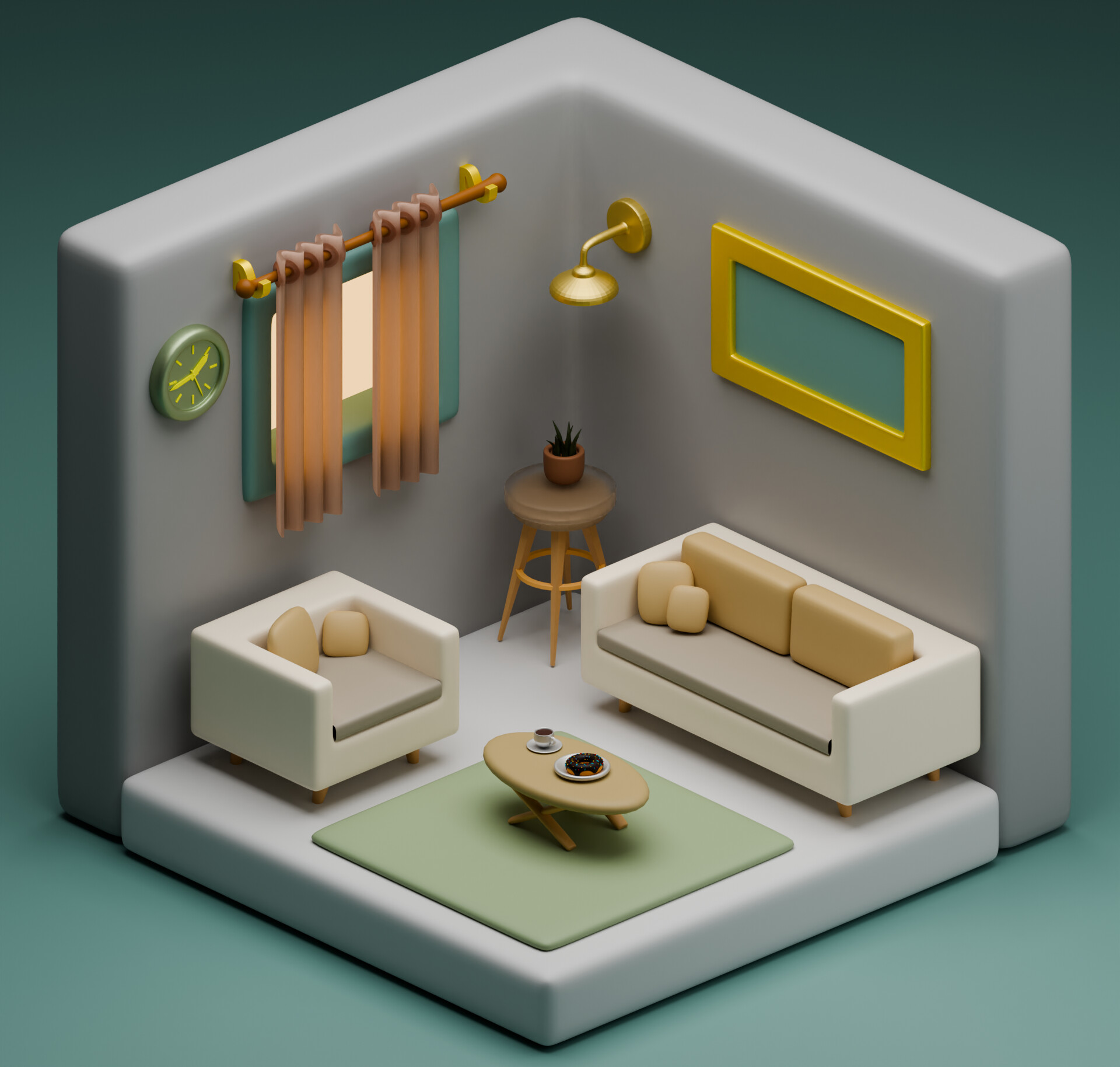 ArtStation - Low Poly Room