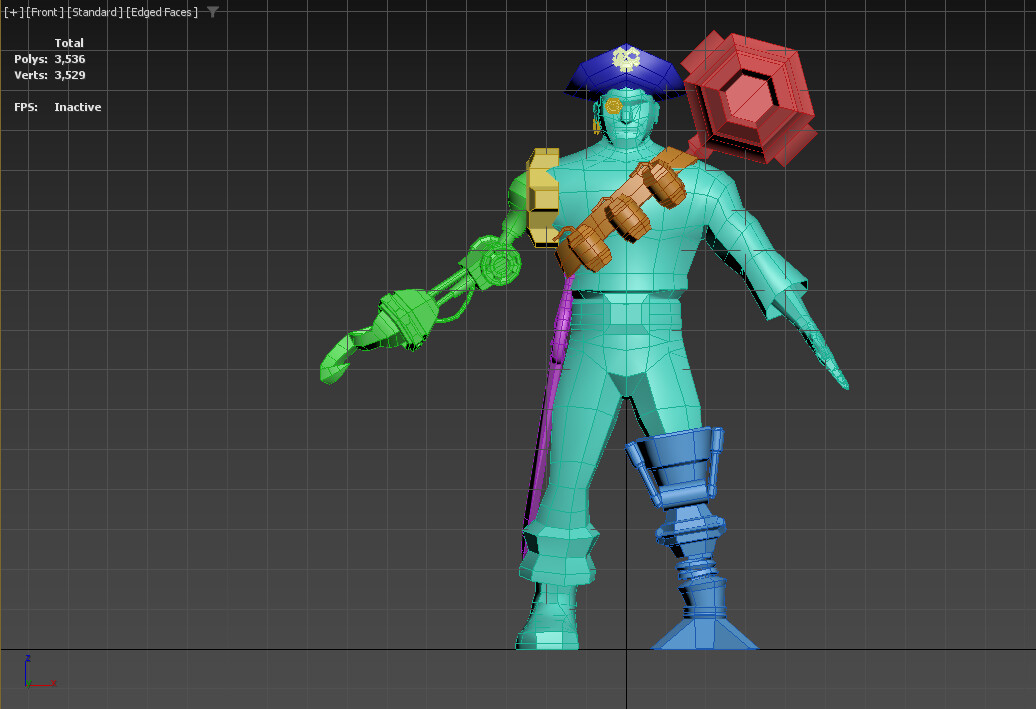 ArtStation - Cyborg Pirate Low-Poly 3D Model