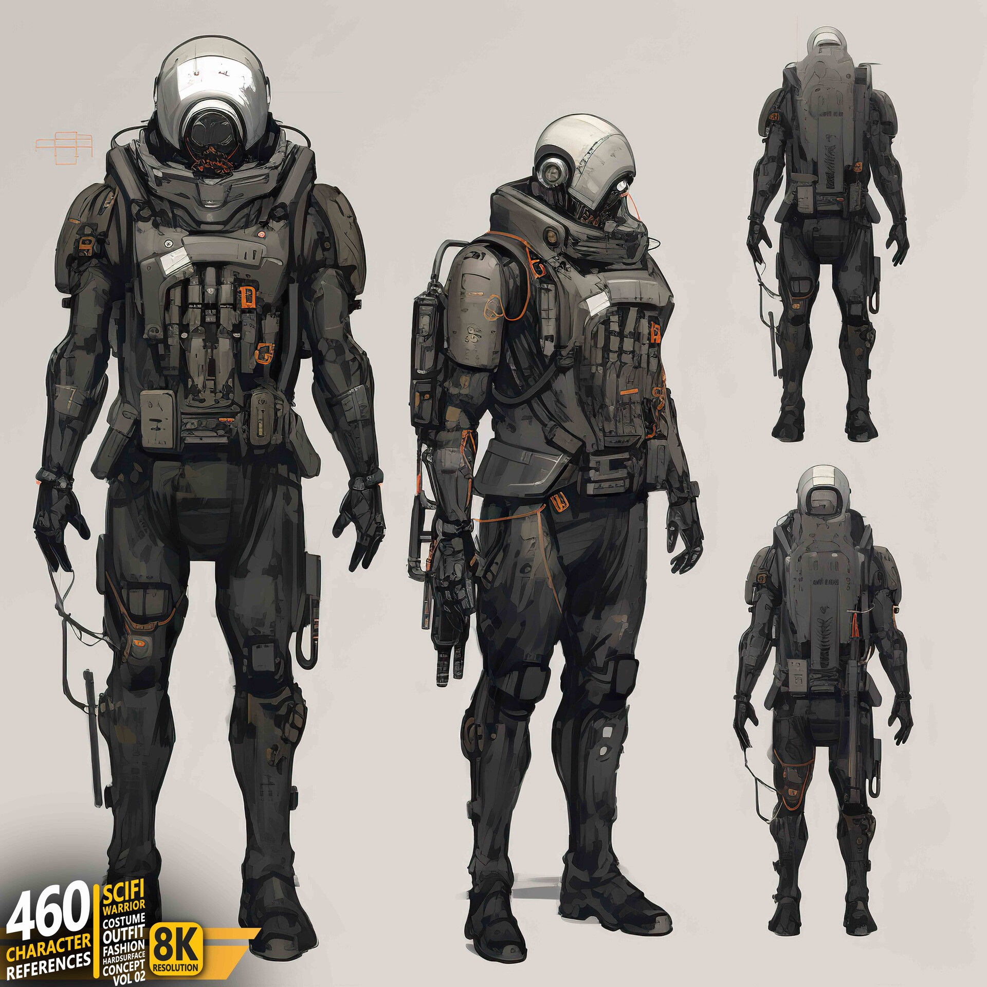 ArtStation - 460 Scifi Warrior-Costume-Outfit-Fashion-Hardsurface ...