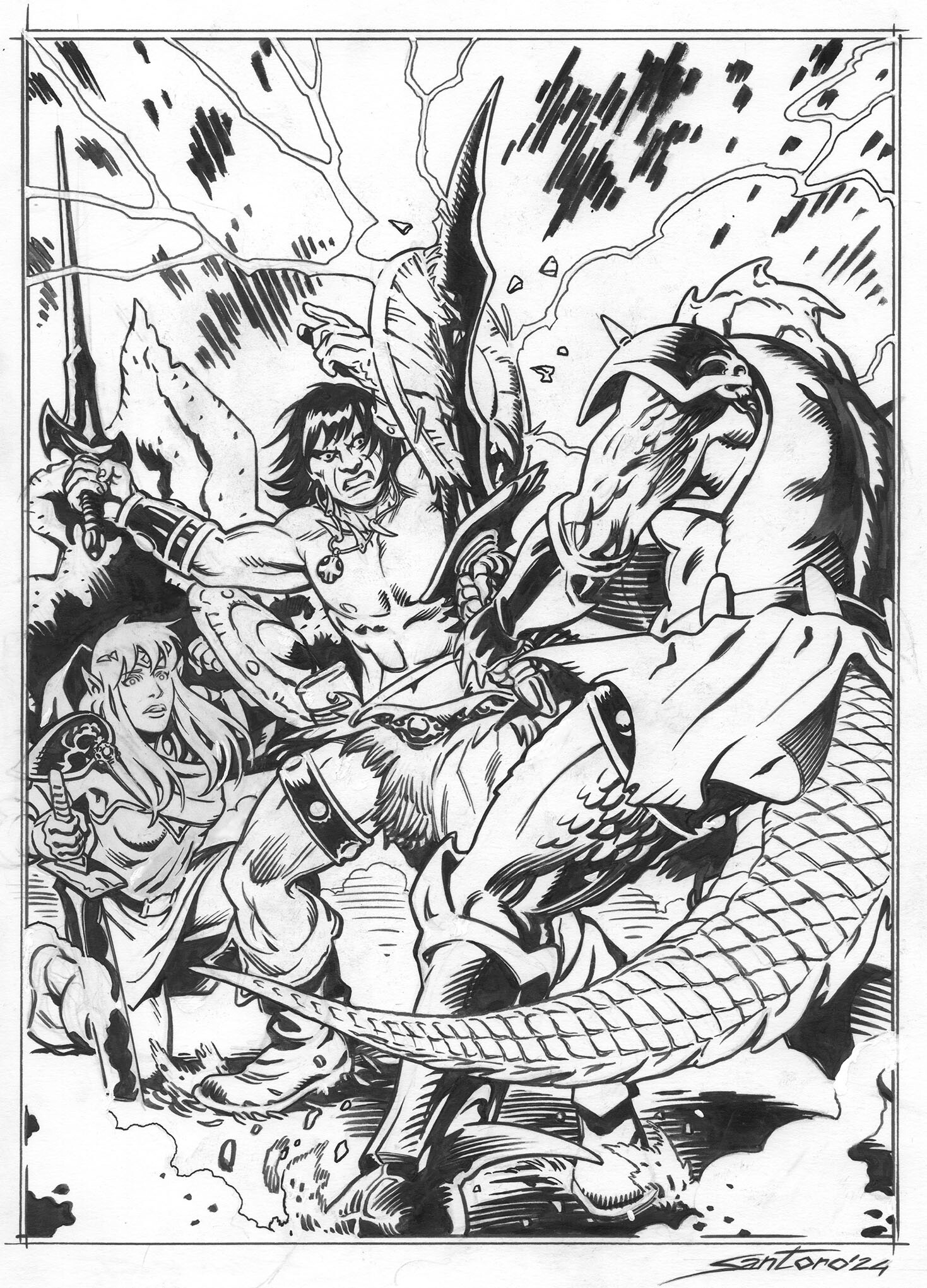 ArtStation - CONAN vs Reptile Beast