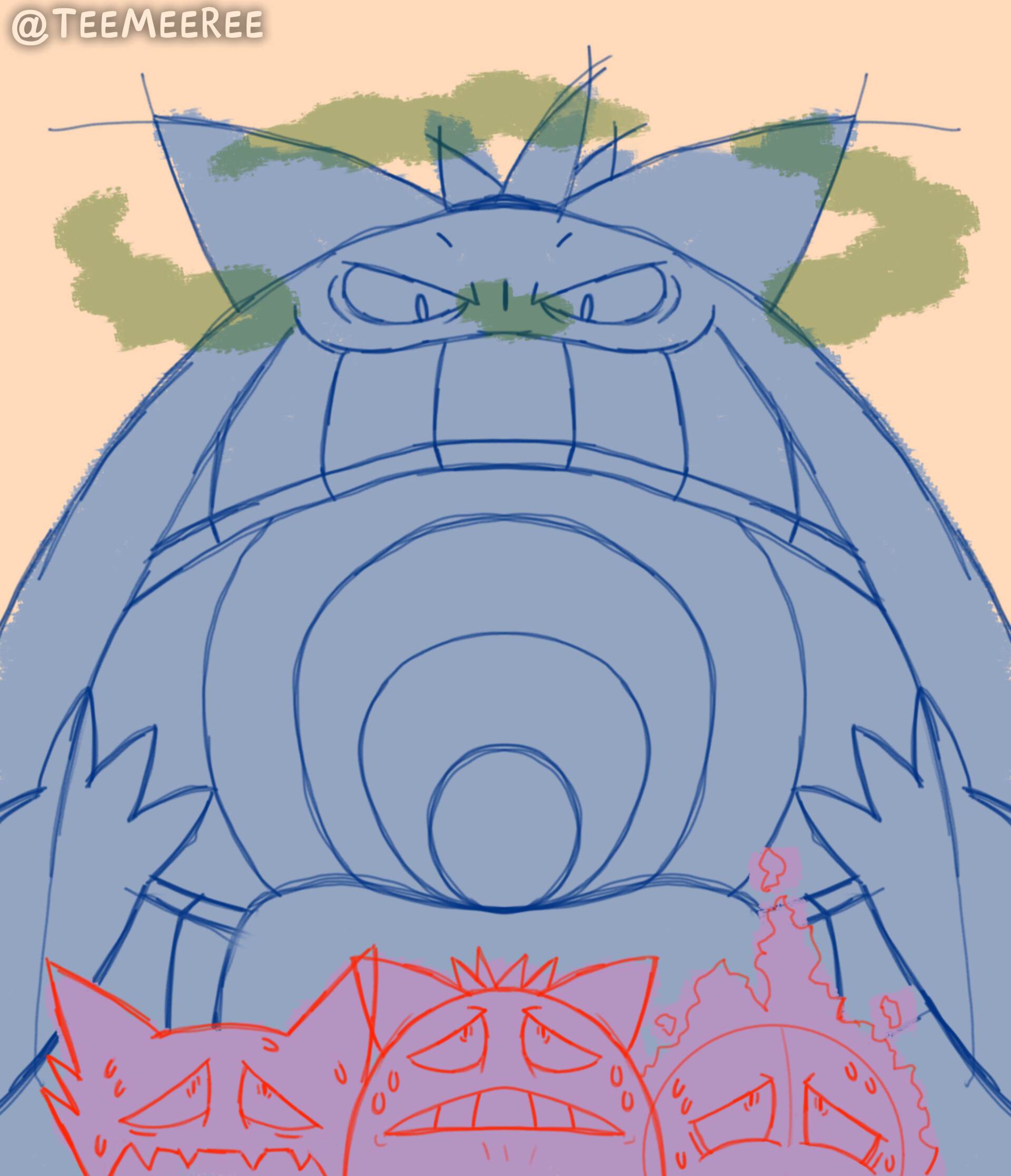 gigantamax gengar pokemon coloring page
