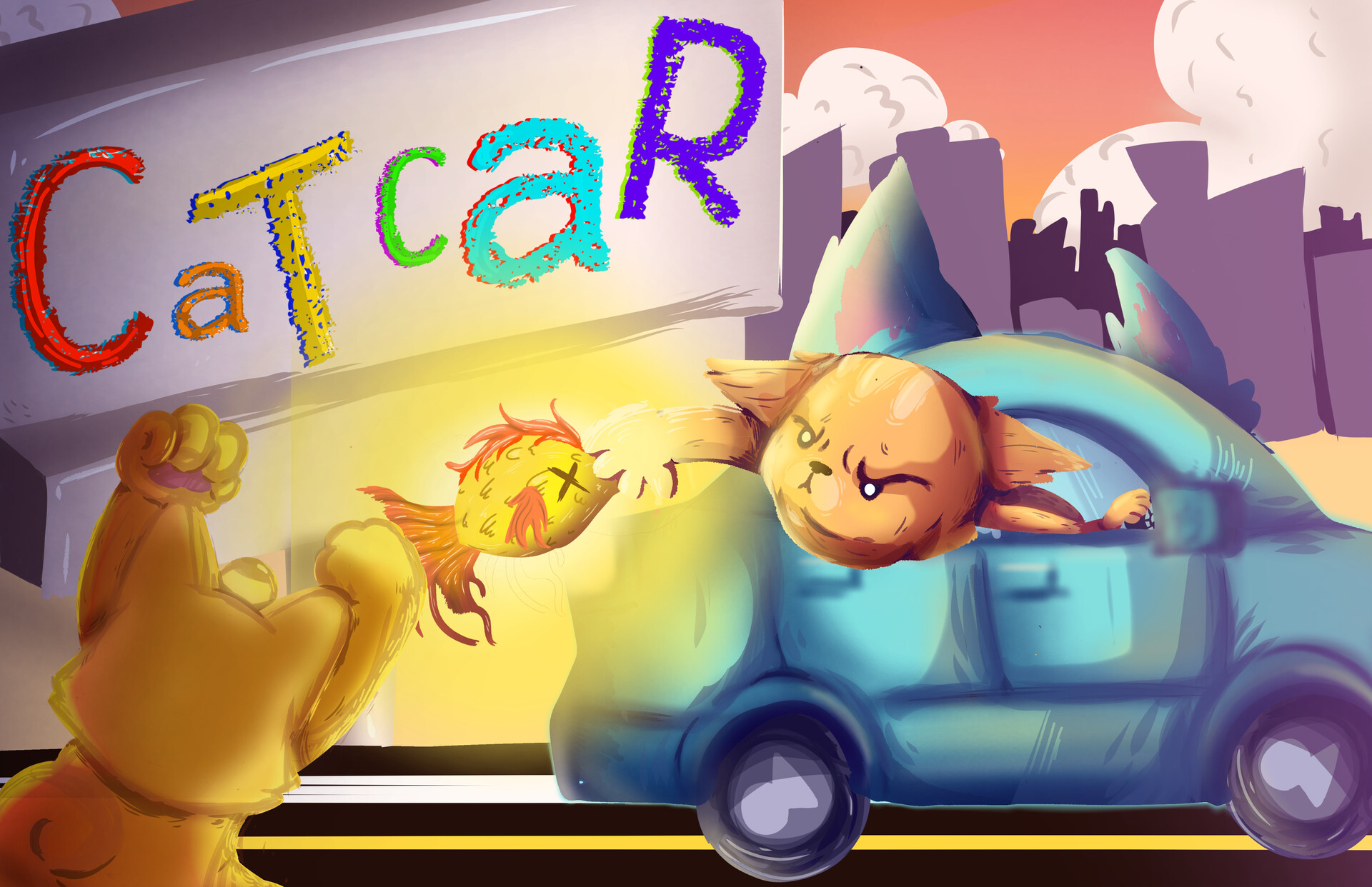 ArtStation - CatCar Poster Art + Concept Sketches