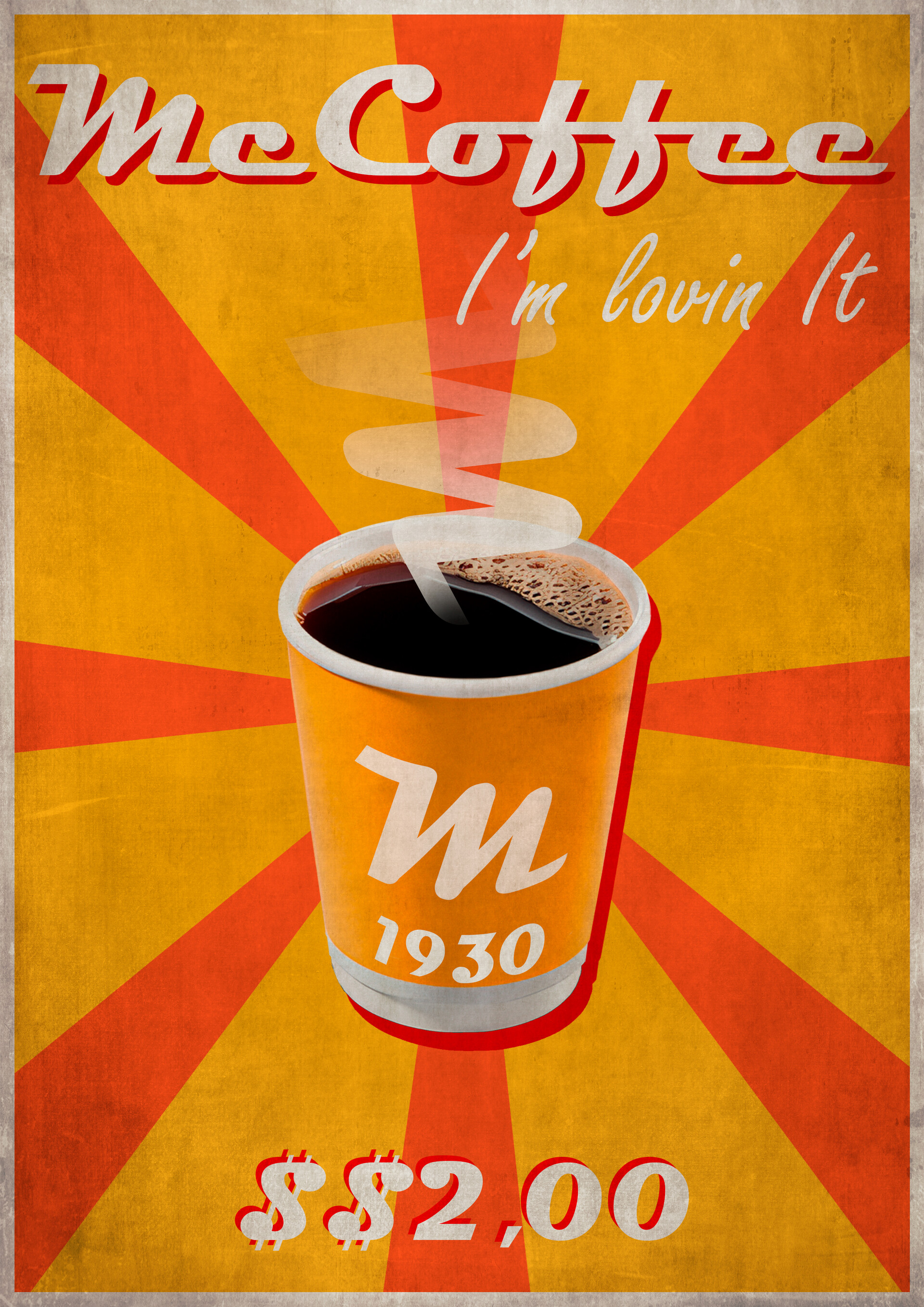 ArtStation - Retro style McDonald's poster reinterpretation