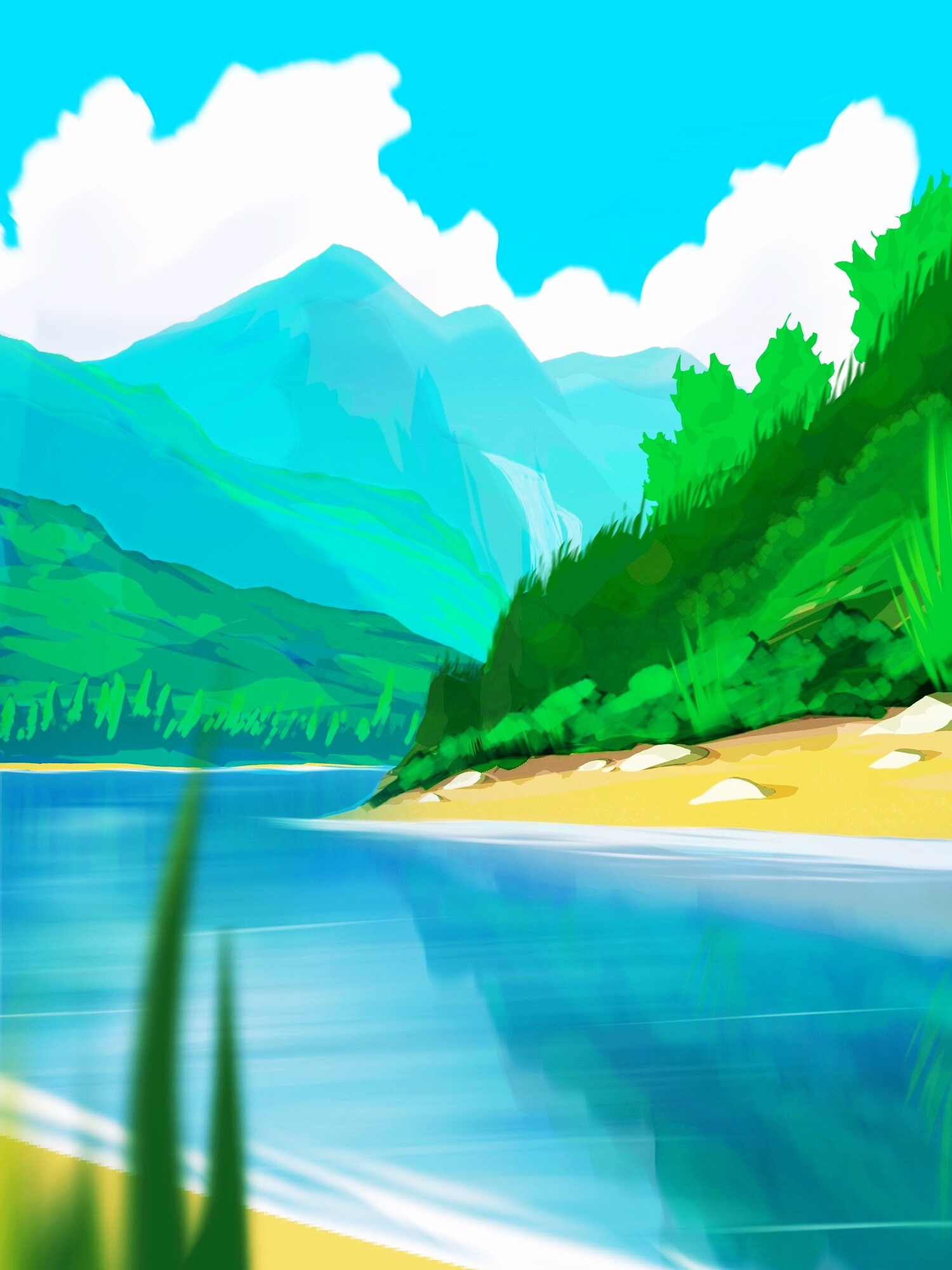 ArtStation - River and mountain views