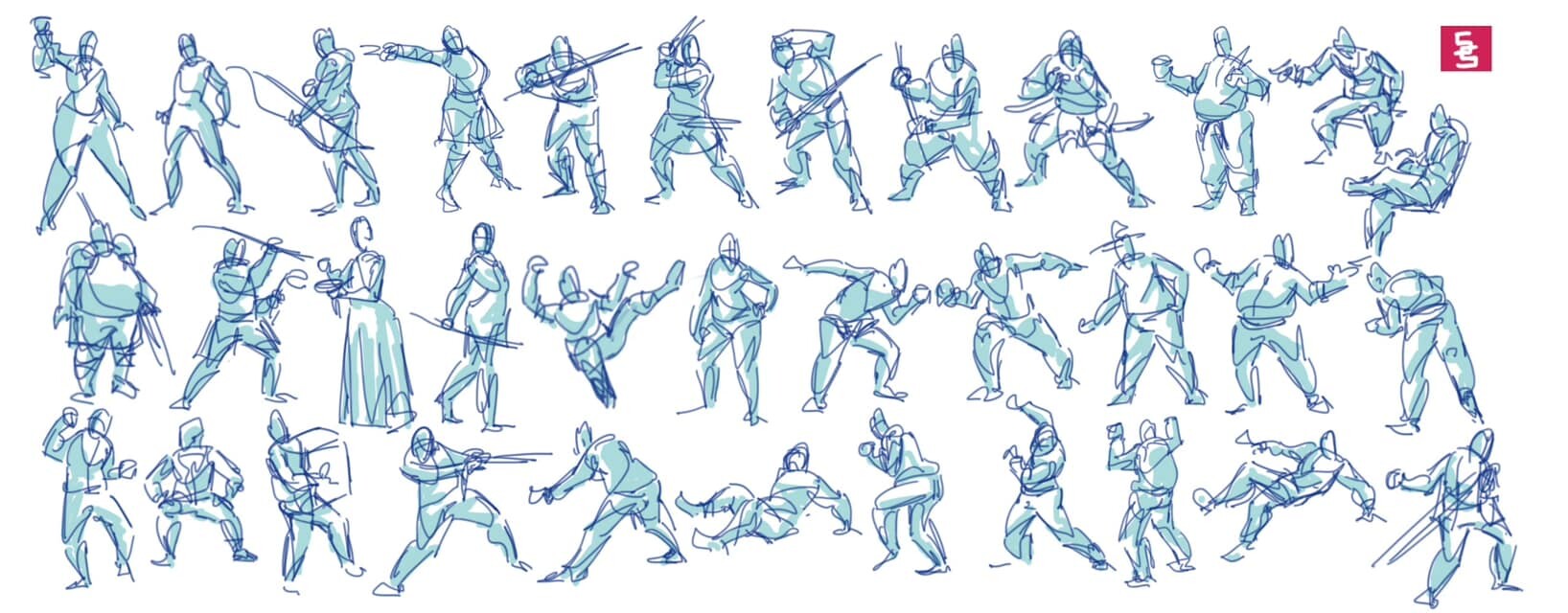 ArtStation - Some quick gesture drawings