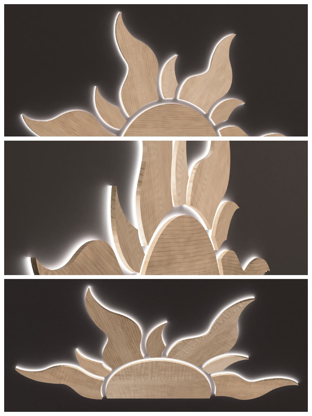ArtStation - Wooden Sun Shape Wall Light