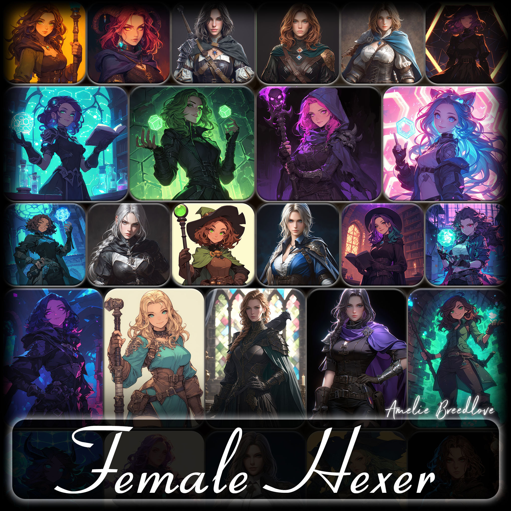 Amelie Character - 420 Female Hexer Reference Pack | 4K | v.71