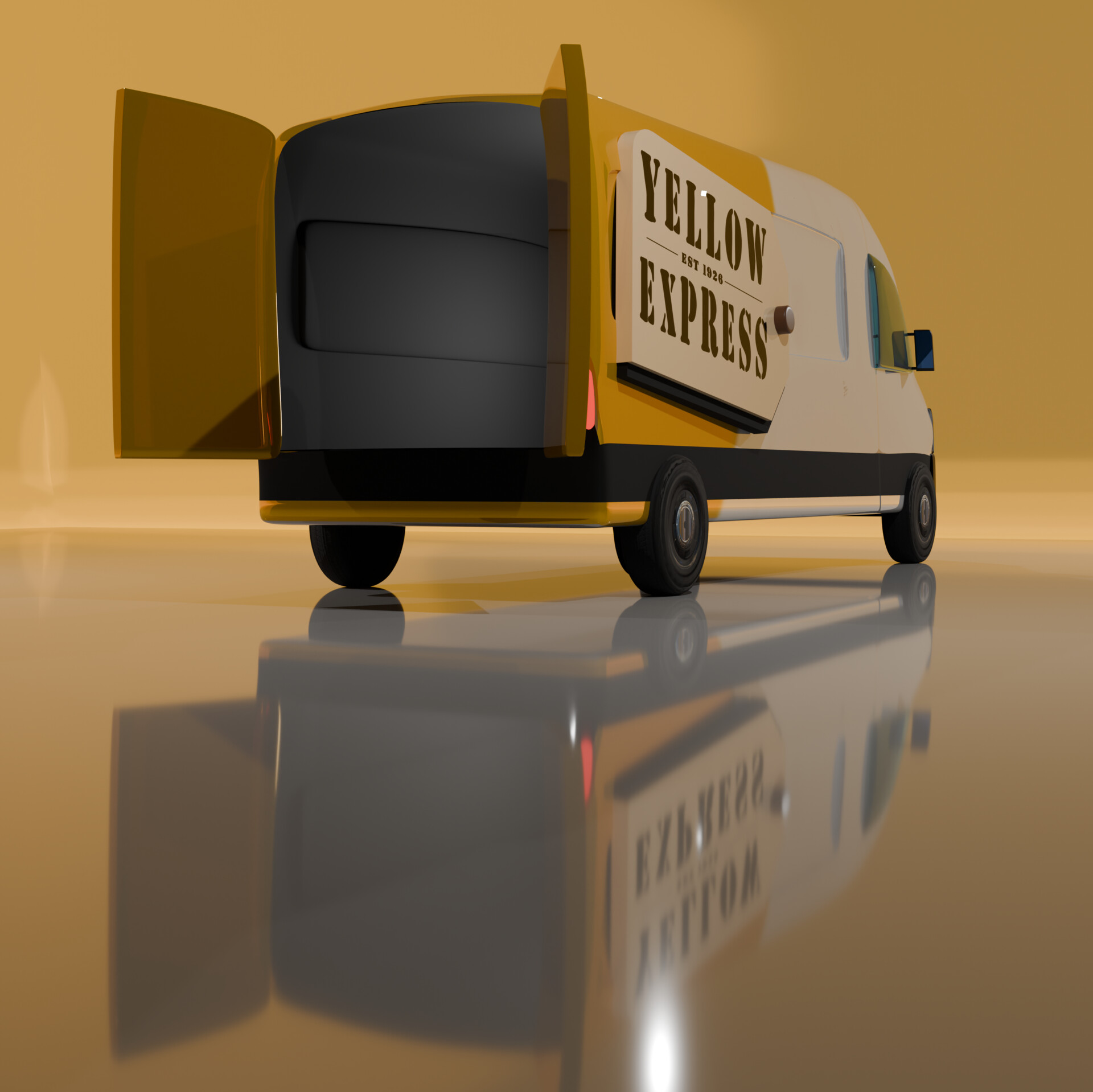ArtStation - 3d modeled van for Yellow express