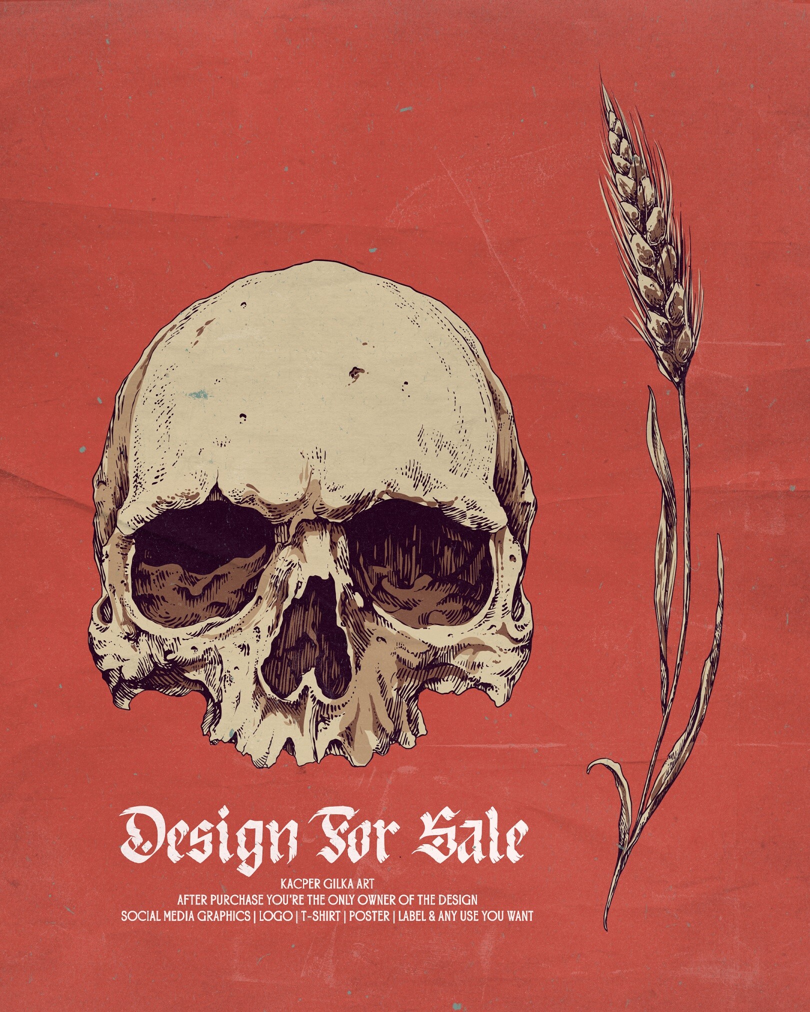 Kacper Gilka - Skull & Grain - Artwork SOLD