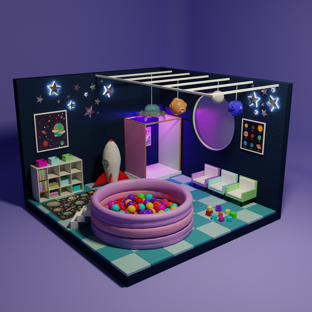 ArtStation - Scene In A Space Arcade