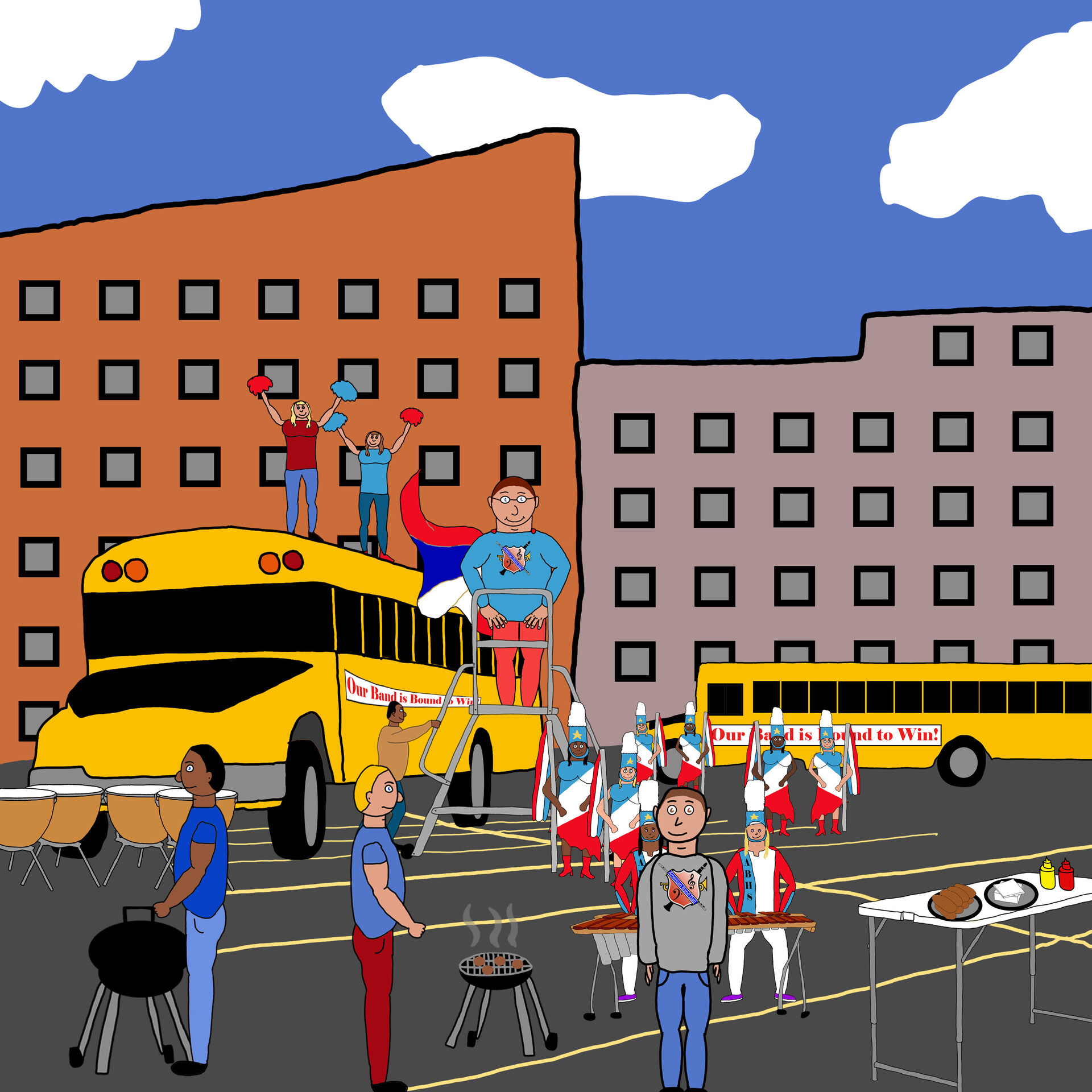 ArtStation - American band Dad at school barbecue