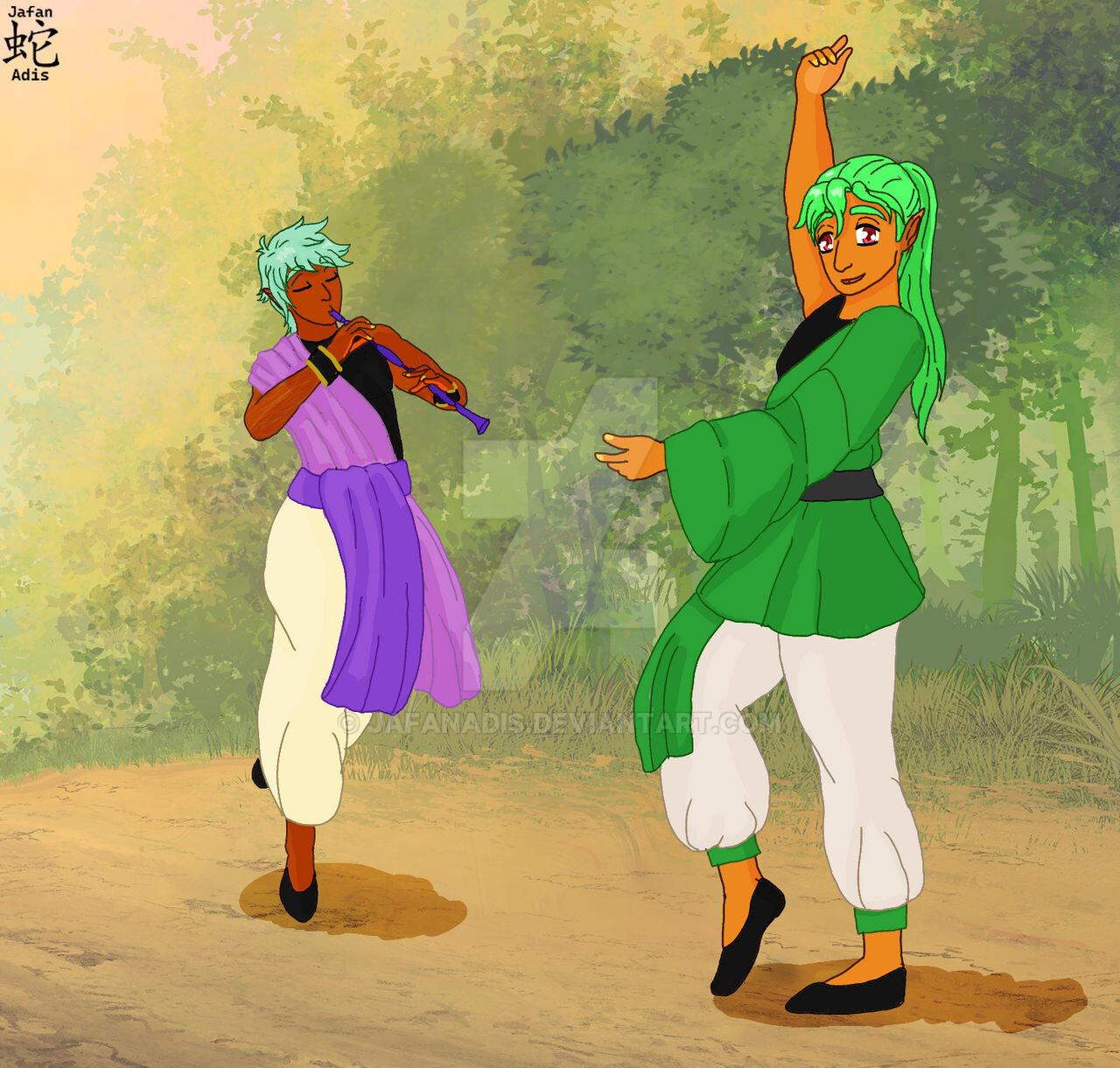 ArtStation - Two Elfin Brothers Dancing