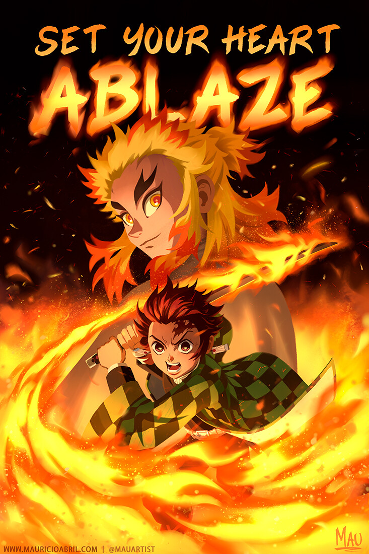 ArtStation - Demon Slayer: Set Your Heart Ablaze