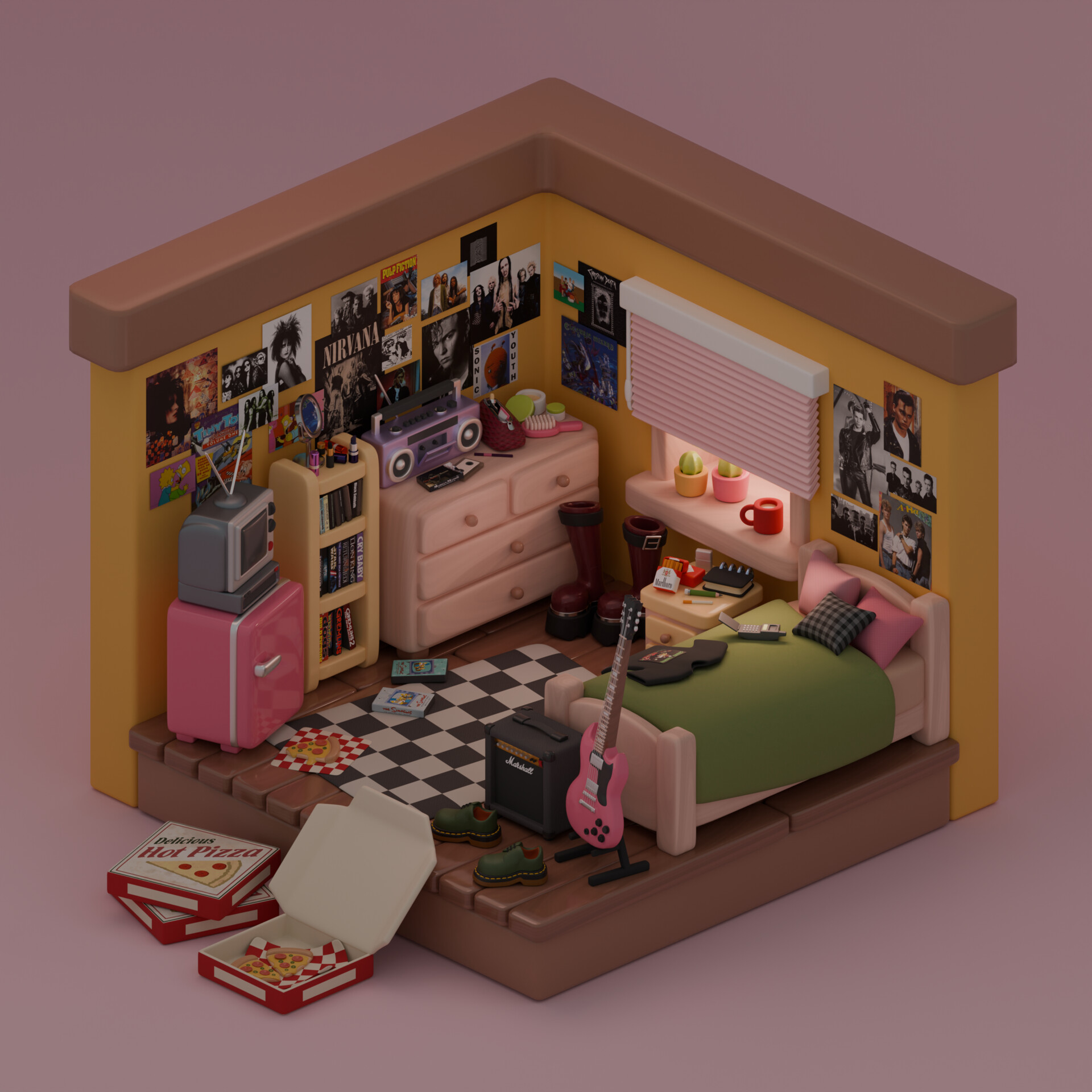 ArtStation - 90s Room + Animation